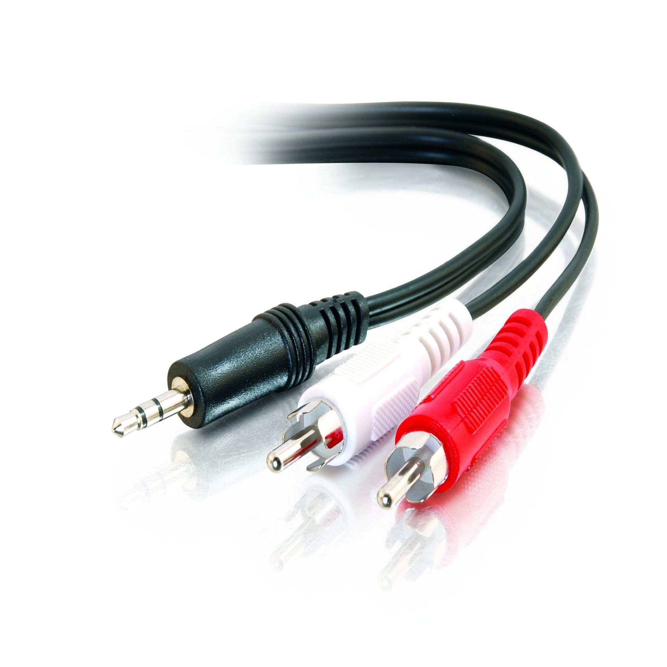 Value Series 3.5mm to Dual RCA Stereo Y-Cable 6 Inches Black - Walmart.com