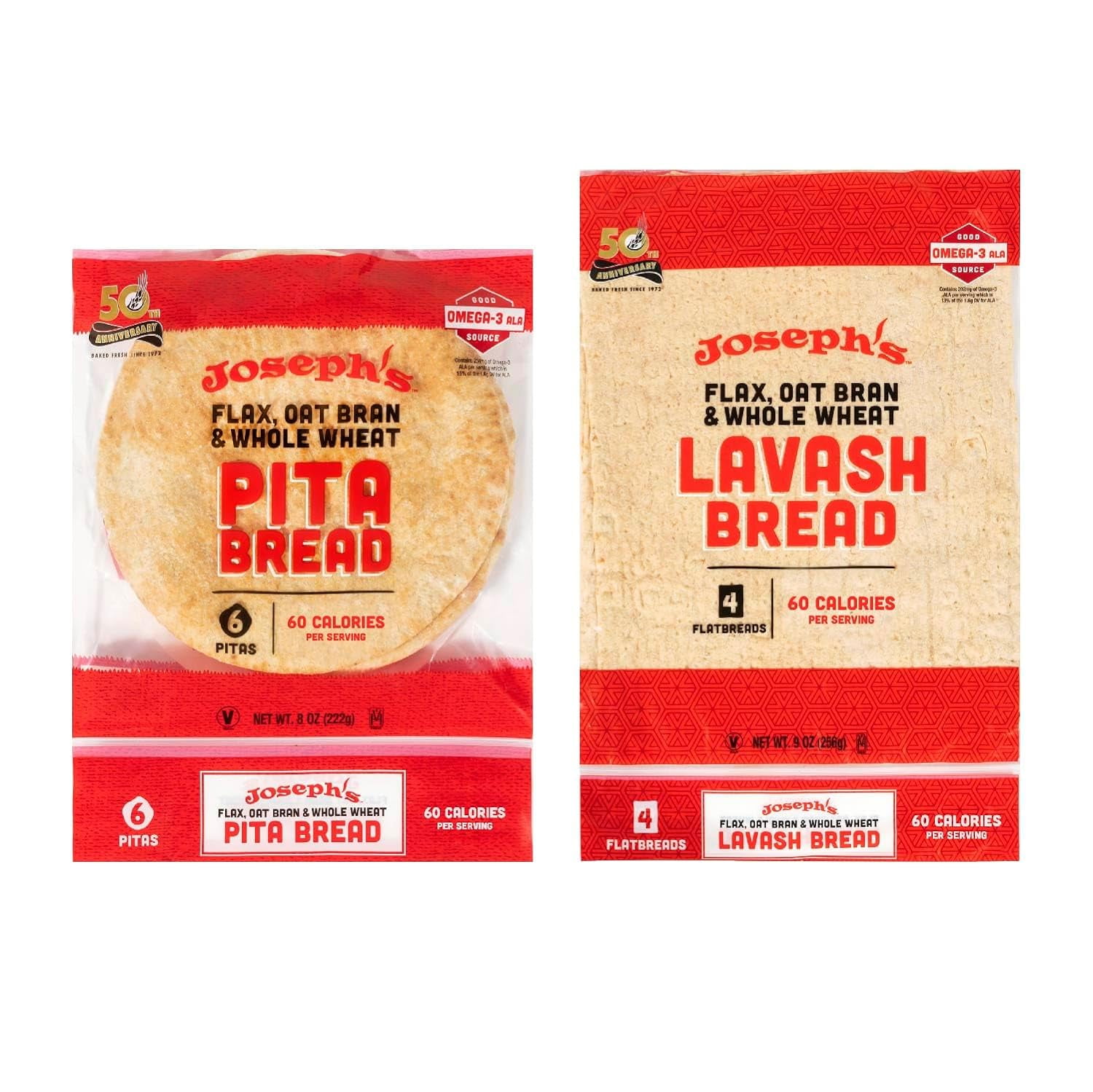 Value Variety Bundle, Flax Oat Bran Whole Wheat Lavash Bread (4 Lavash ...