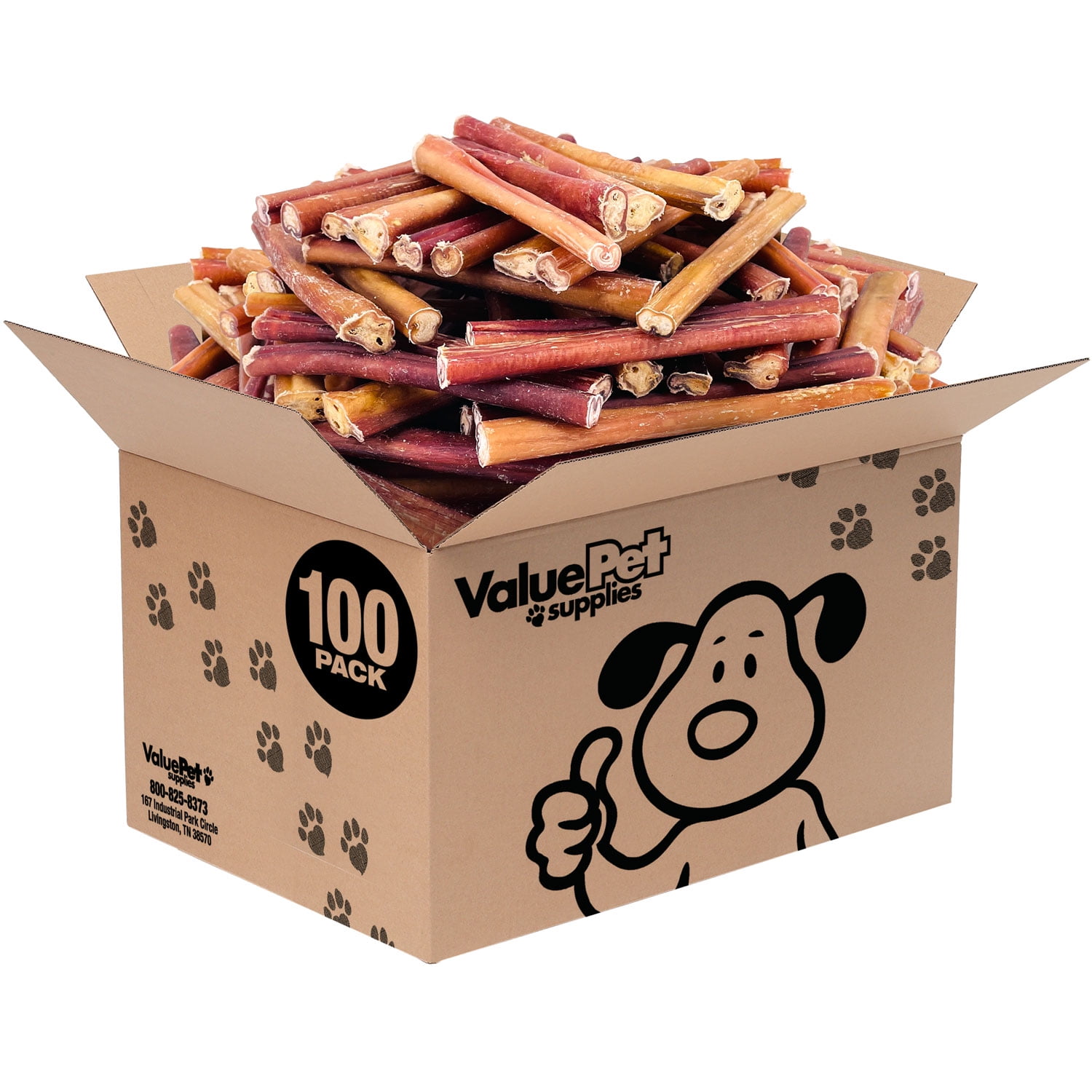 ValueBull Medium to Large Dog Chew Sticks, Thick 6 Inch, 100 Count BULK ...
