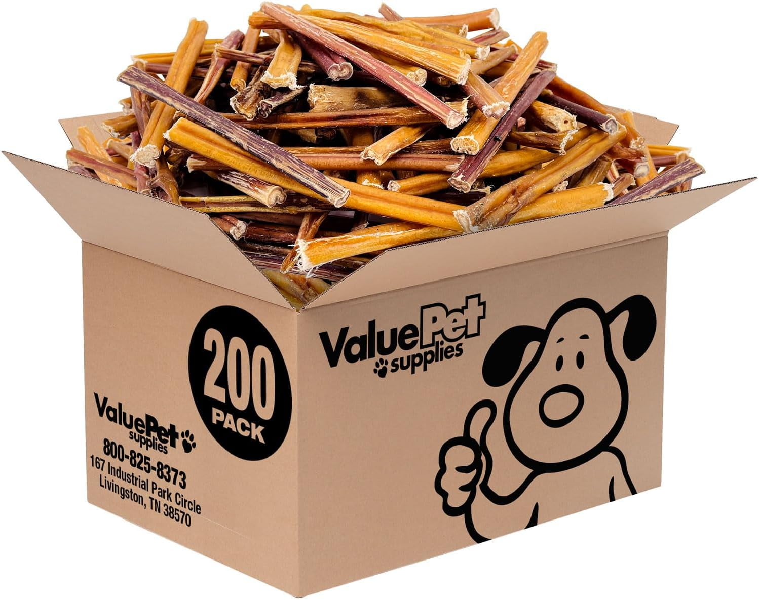 ValueBull Bully Sticks for Small Dogs, Extra Thin 6 Inch, 200 Count ...