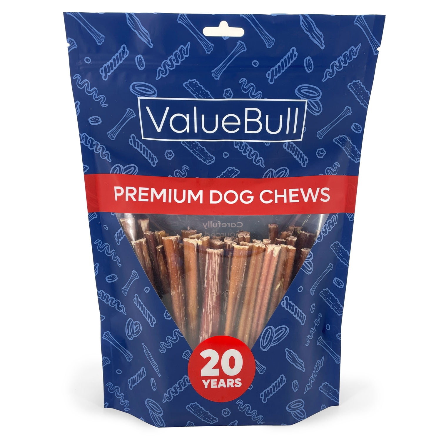 ValueBull Bully Sticks for Small Dogs, Extra Thin 6 Inch, 50 Count ...