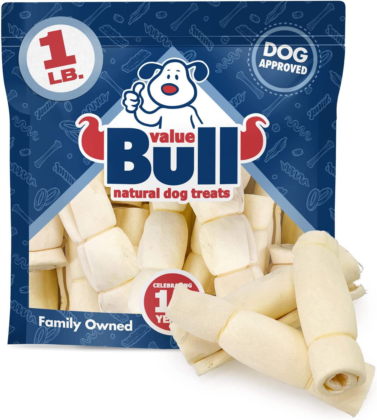 ValueBull Cheek Rolls, Premium Beef Dog Chews, Varied Shapes, 1 Pound ...