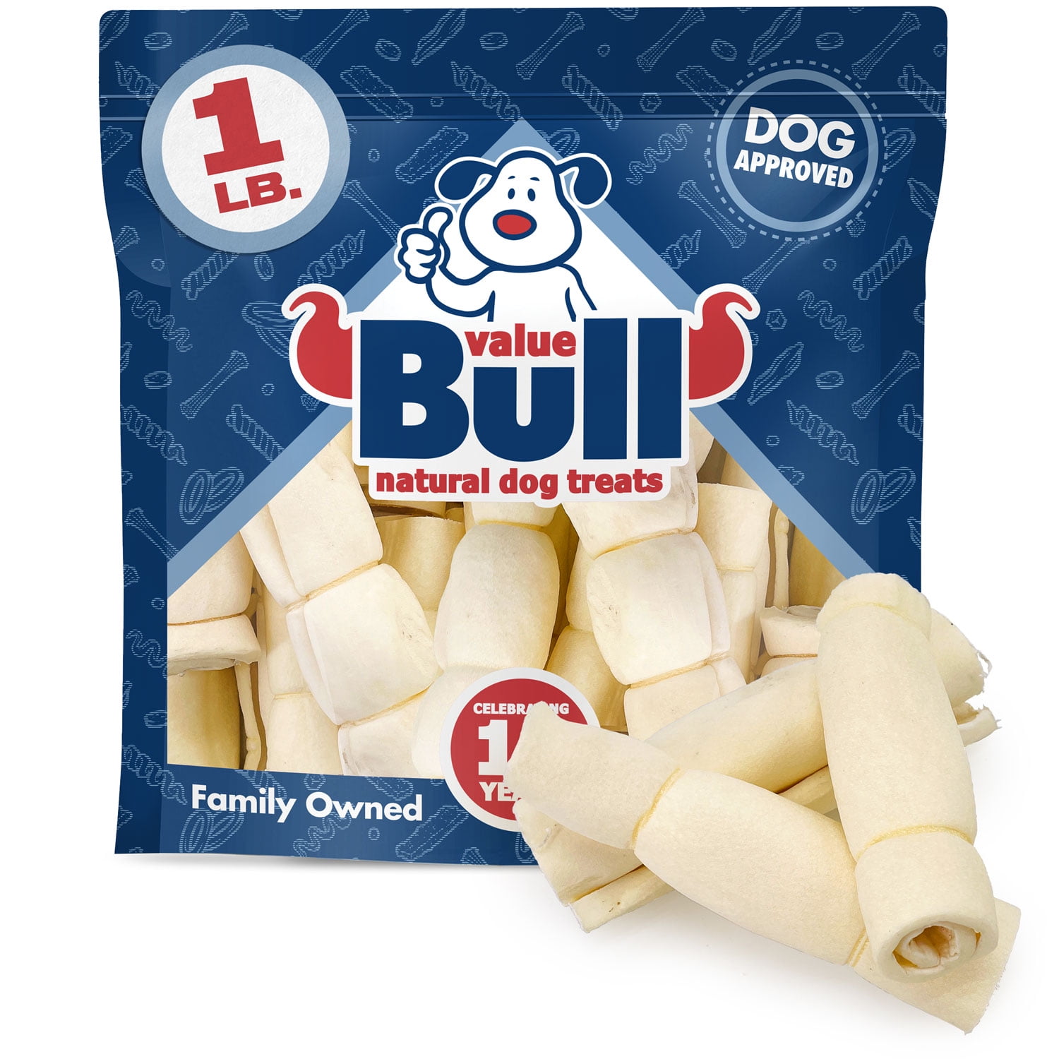 ValueBull Cheek Rolls, Premium Beef Dog Chews, Varied Shapes, 1 Pound ...
