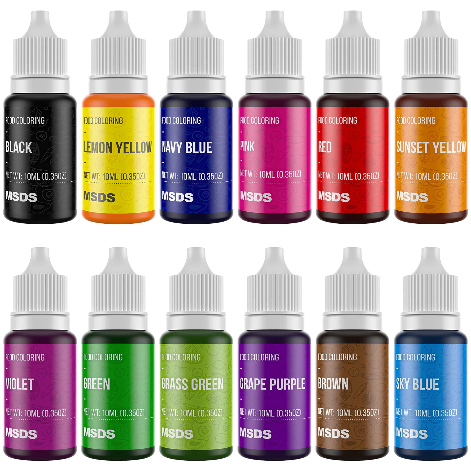 ValueTalks Food ColoringITSC 12 Color x10 ml Food Grade Liquid Food ...