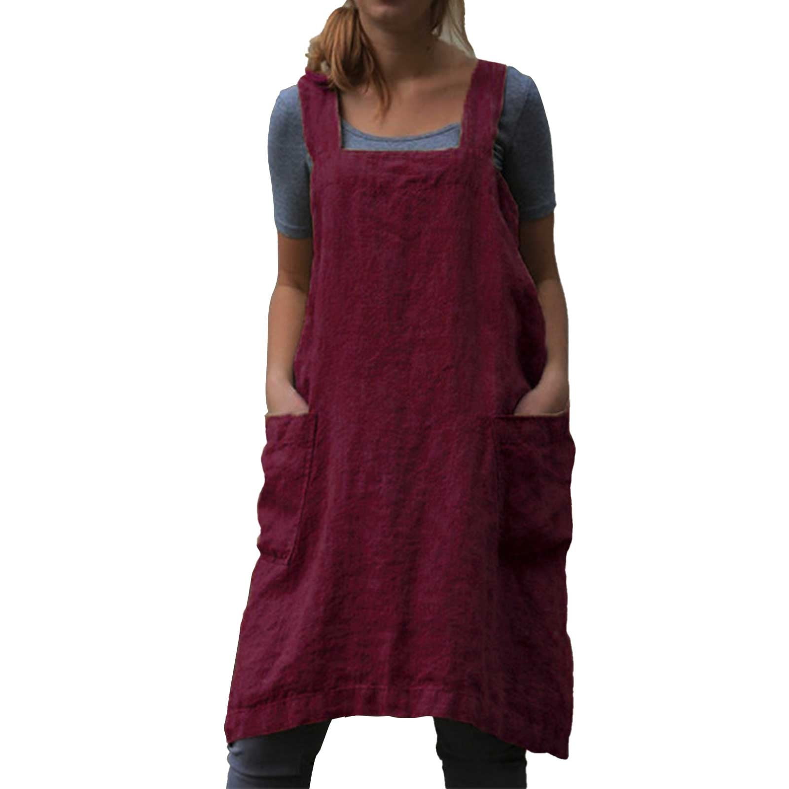 Valueadd Apron Pinafore Dress Garden Women Cotton Pinafore Work Women's ...