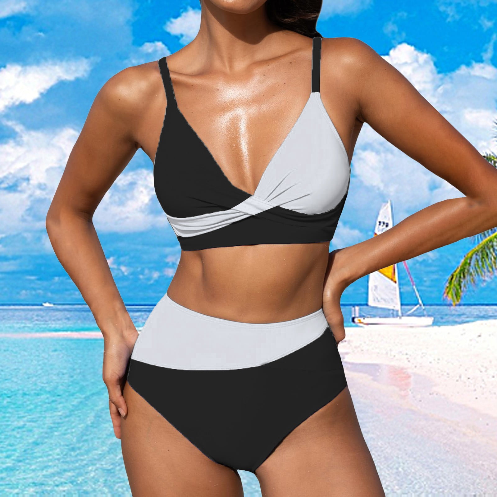 Valueadd Clearance Womens High Waisted Bikini Sets Two Piece Swimsuits ...
