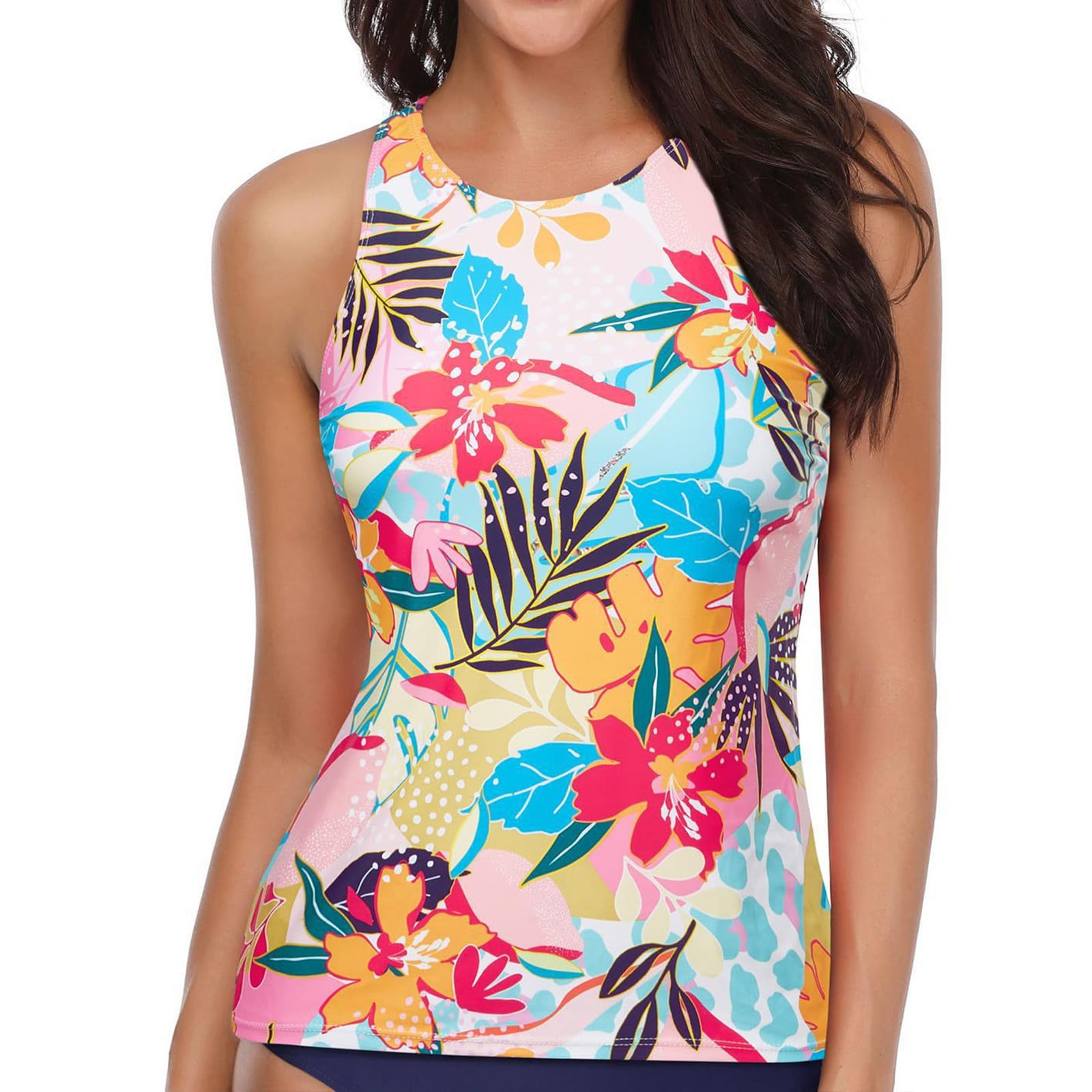 Valueadd Women's Swimwears Tankinis Set Summer Solid Color With Breast ...