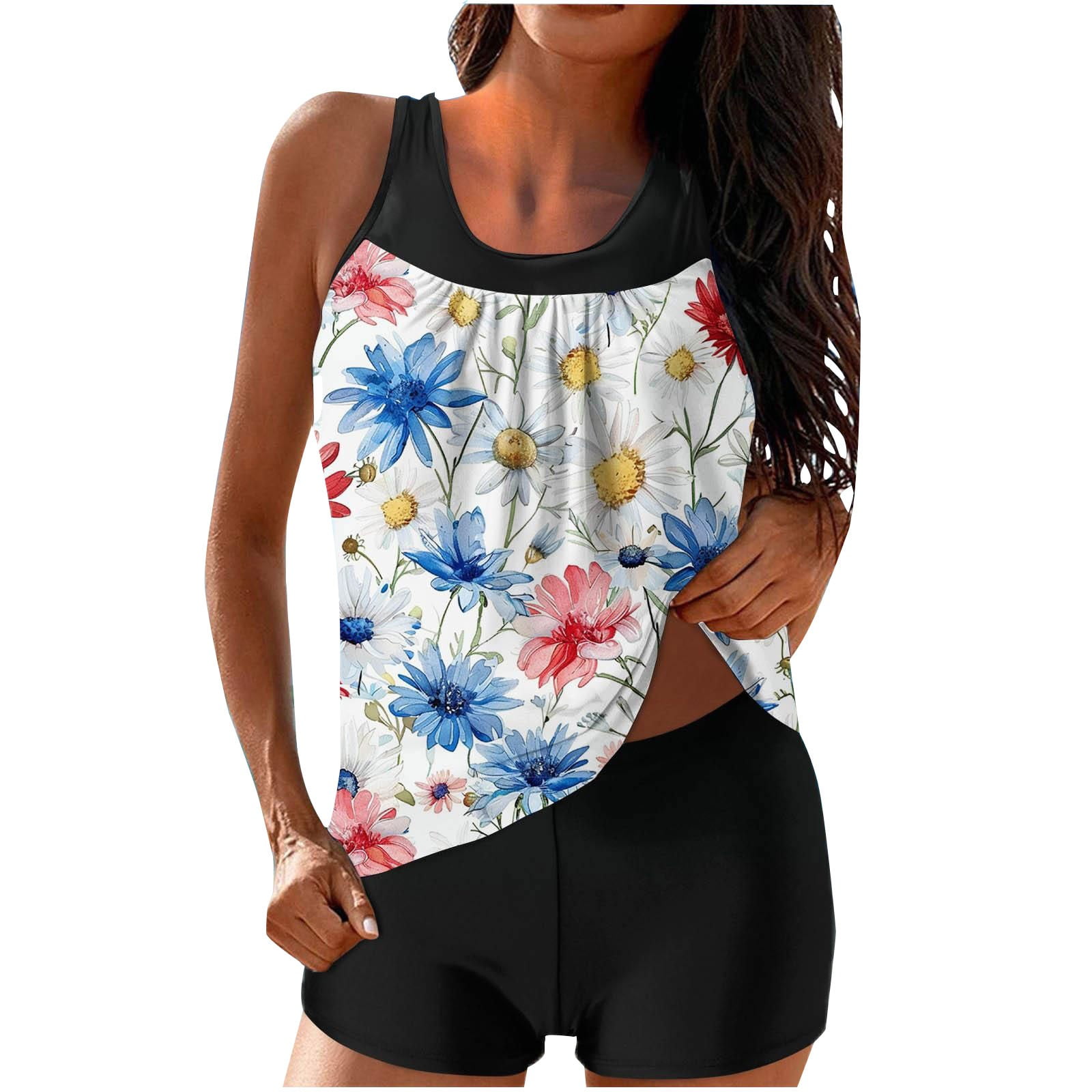 Valueadd Women's Two Piece Bikini Set Summer Floral Print With Breast ...