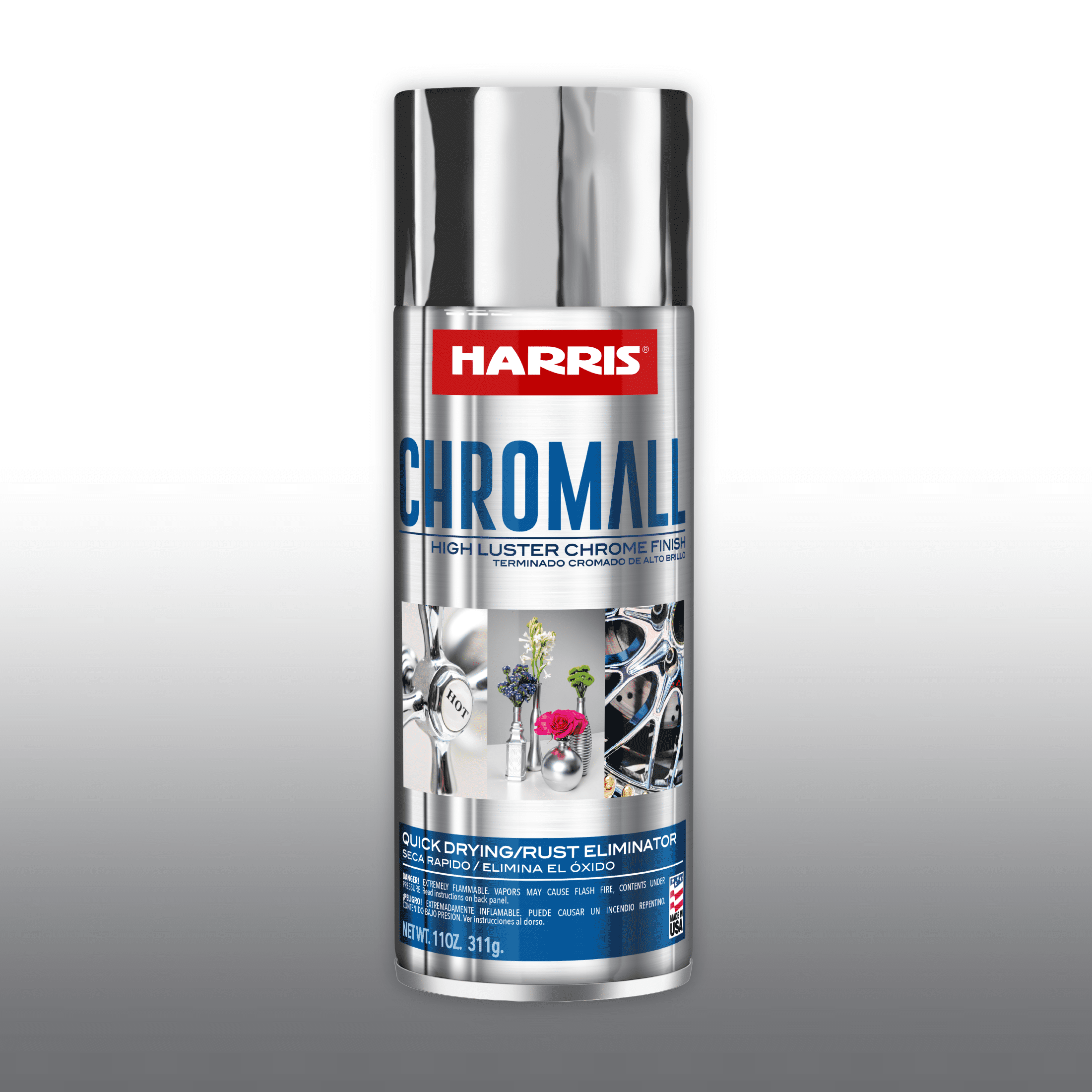 Harris Chromall High Luster Chrome Finish Spray Paint 11 oz, 1 Piece ...