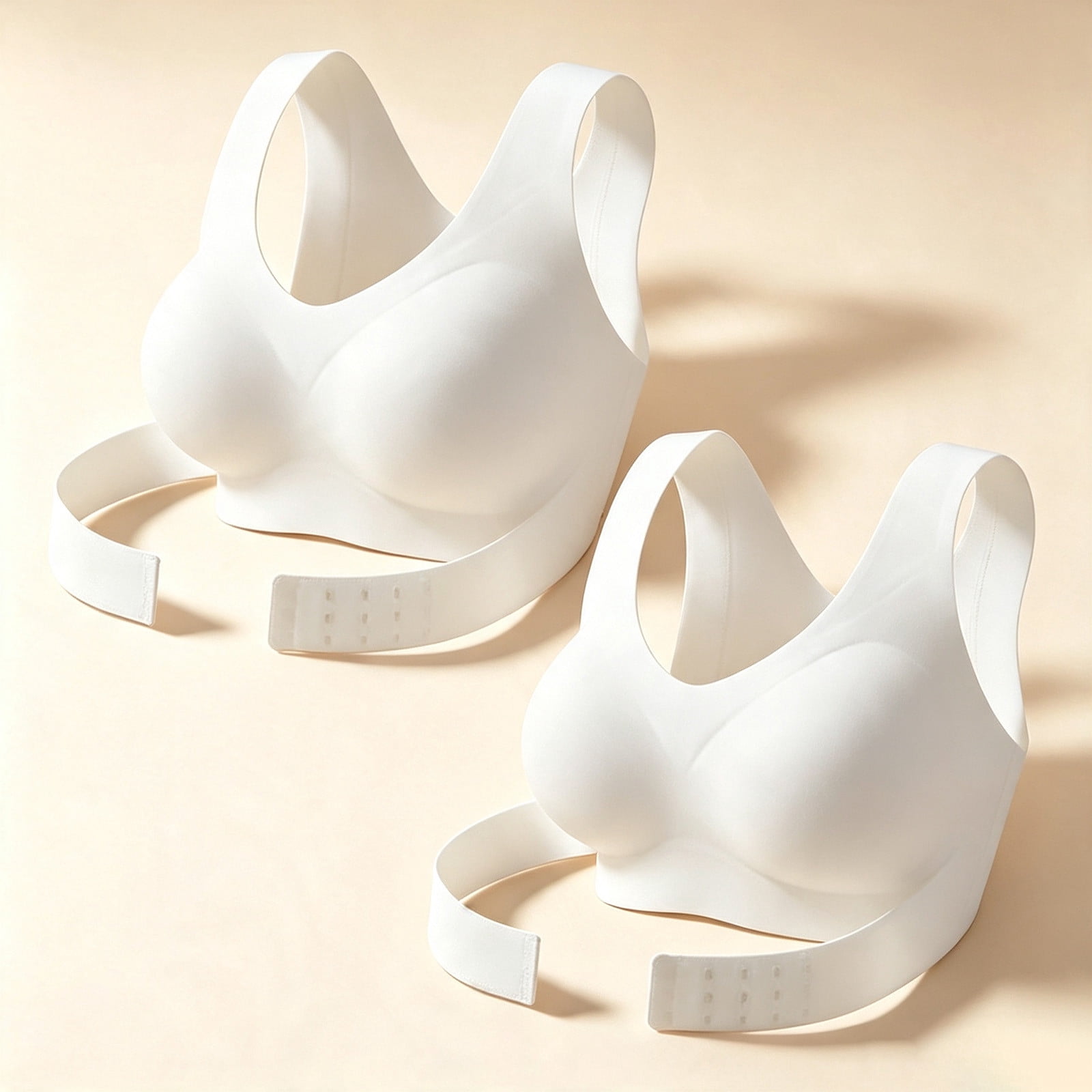 Valufy 2 Pack Women's Bras, Posture Corrector Seamless Wireless with ...