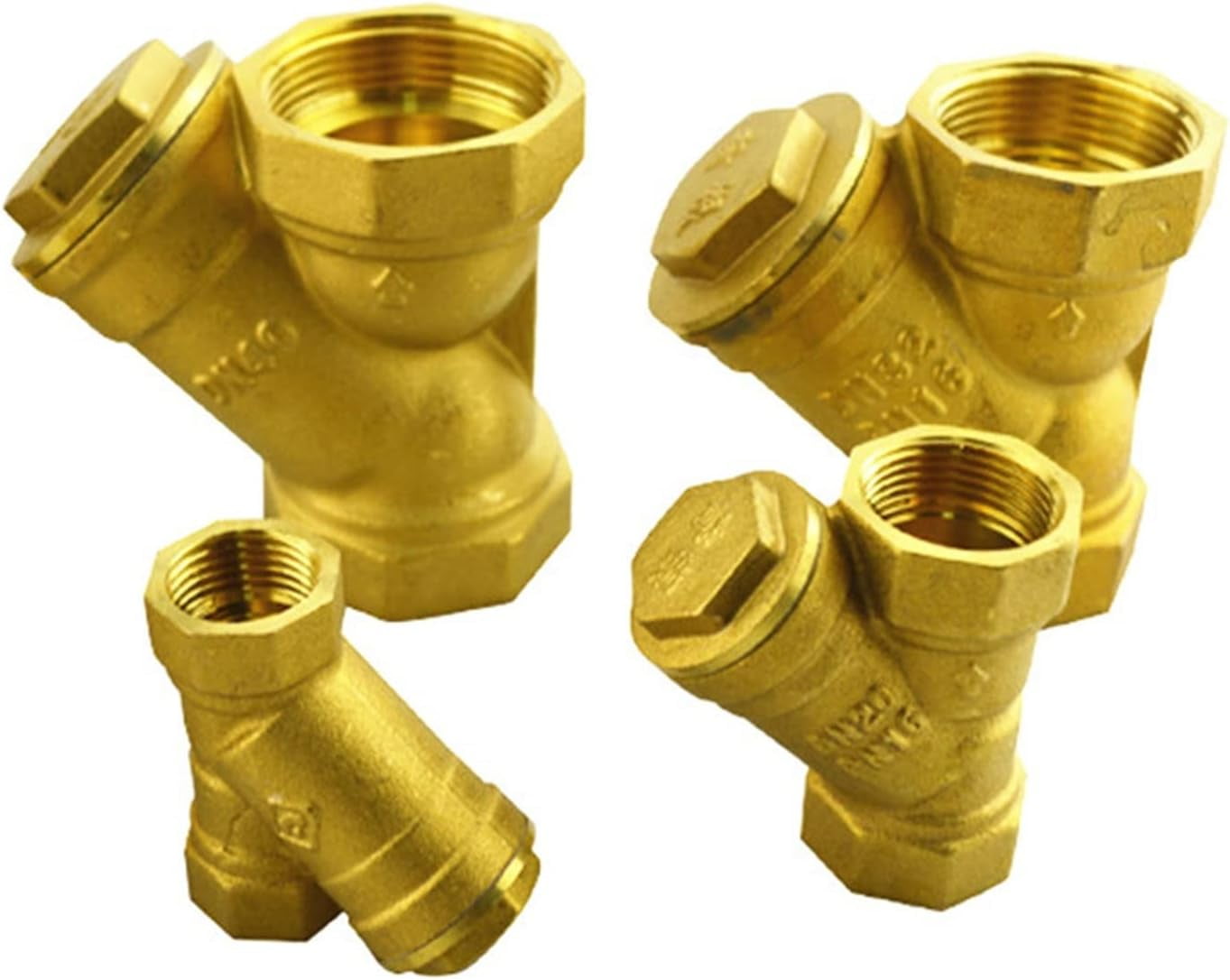 Valve 1/2" 3/4" 1" 1-1/4" 1-1/2" 2" Female Inline Y Mesh Strainer Threads Filter Brass Filter ...