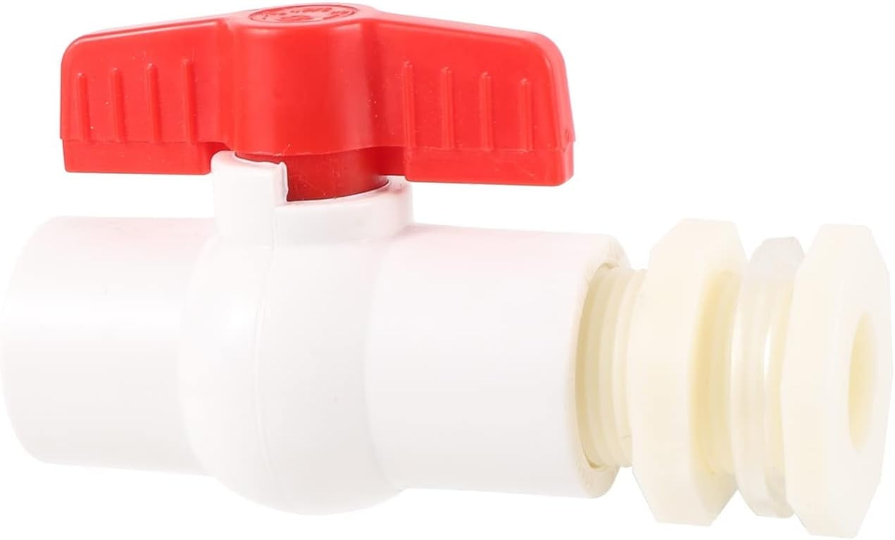 Valve 1/2 3/4 ABS Plastic Water Tank Connector with PVC Ball Valve Fish Tank Aquarium Outlet ...