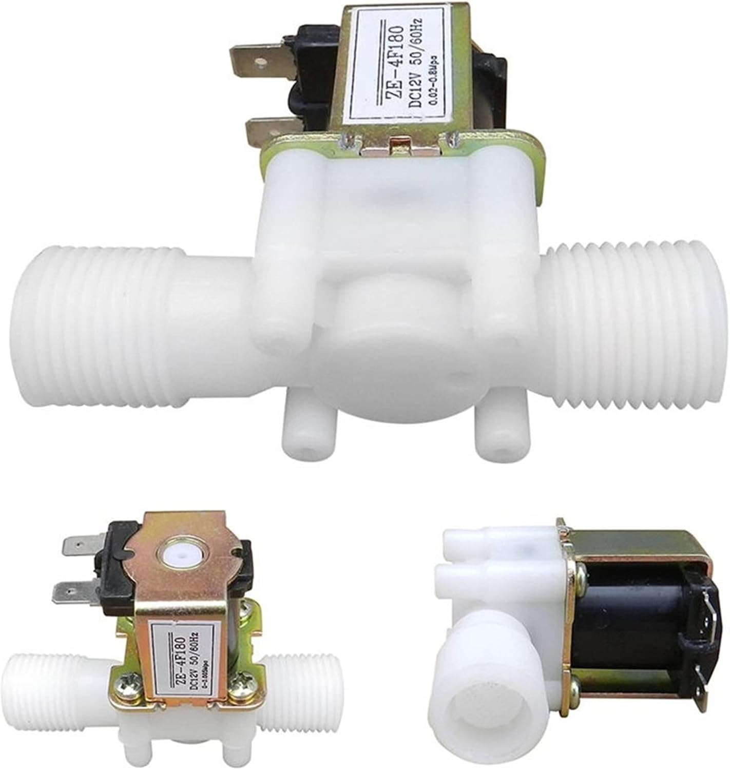 Valve 1/2" Plastic Solenoid Valve 12V 24V 220V Magnetic Washing Machine ...