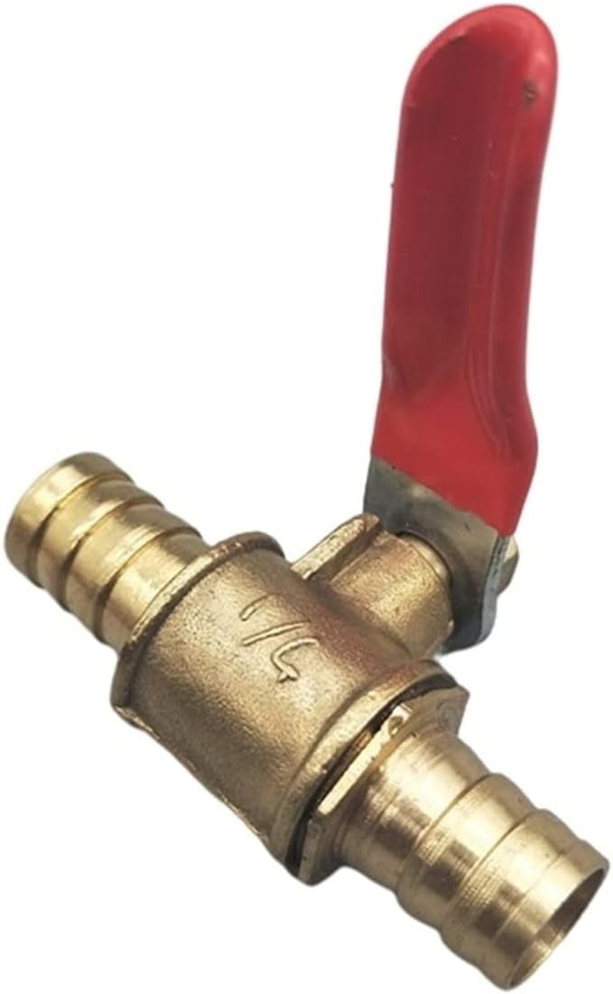 Valve 6mm-14mm Hose Barb Inline Brass Water Oil Air Gas Fuel Line Shutoff Ball Valve Pipe ...