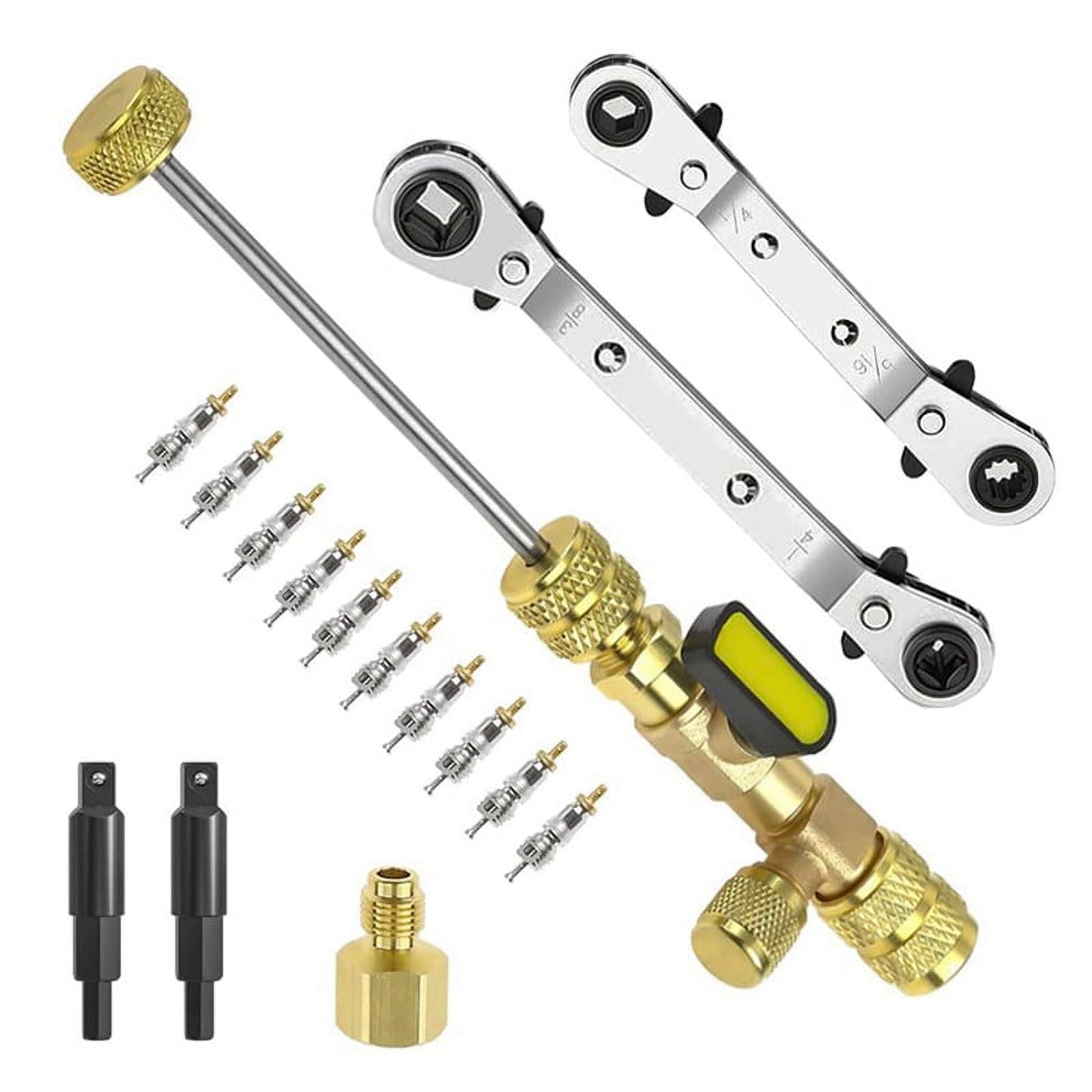 Valve Core Remover Installer Tool&HVAC Service Wrench Set ...