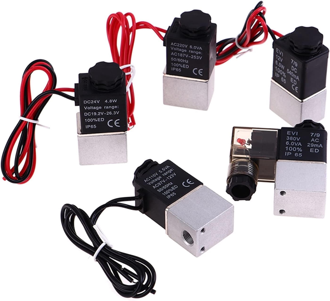 Valve DC 12V 24V 110V 220V 380V Solenoid Valve 1/8" 2 Way Normally Open ...