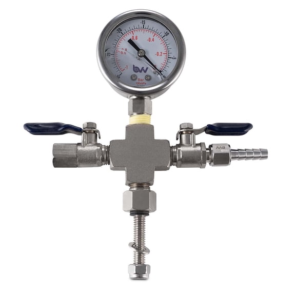 Valve Manifold - Cross with Hose Barb and Vacuum Gauge - Walmart.com
