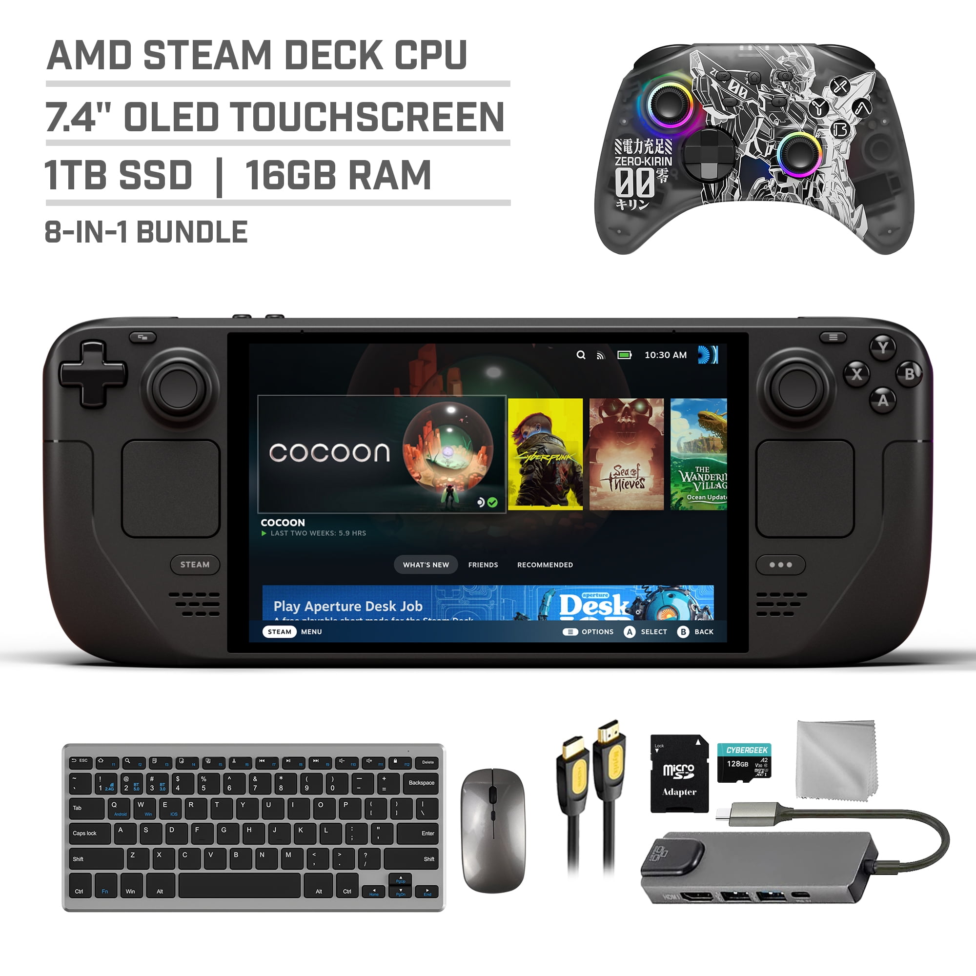 Valve Steam Deck OLED 1TB SSD Gaming Handheld 7.4-inch Touchscreen ...
