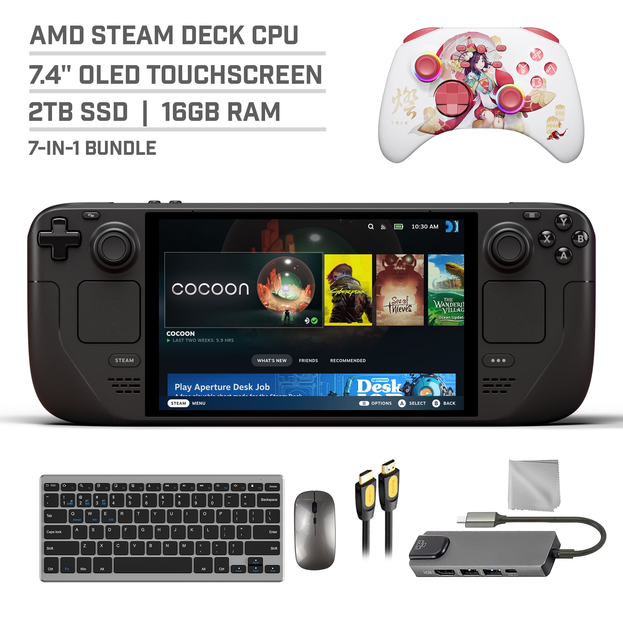 Valve Steam Deck OLED 2TB SSD Gaming Handheld 7.4-inch Touchscreen ...
