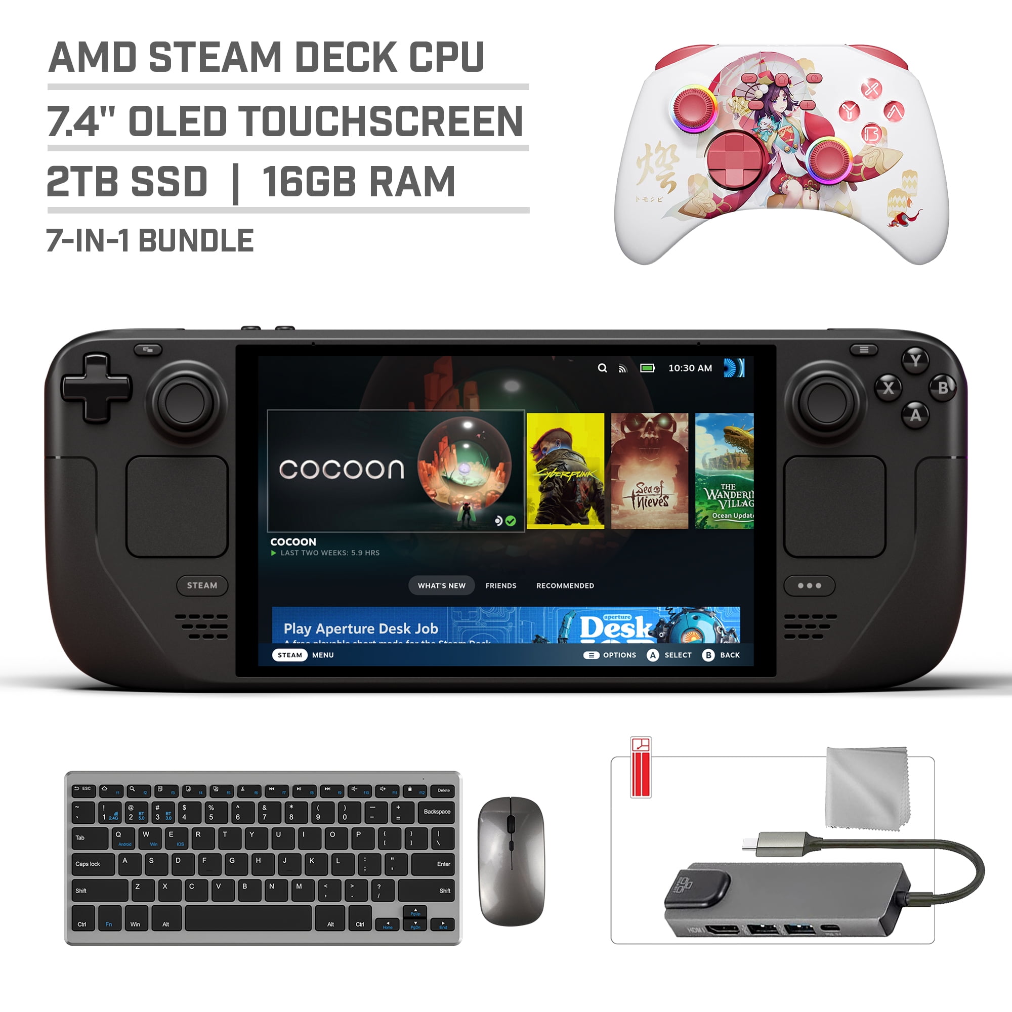 Valve Steam Deck OLED 2TB SSD Gaming Handheld 7.4-inch Touchscreen ...