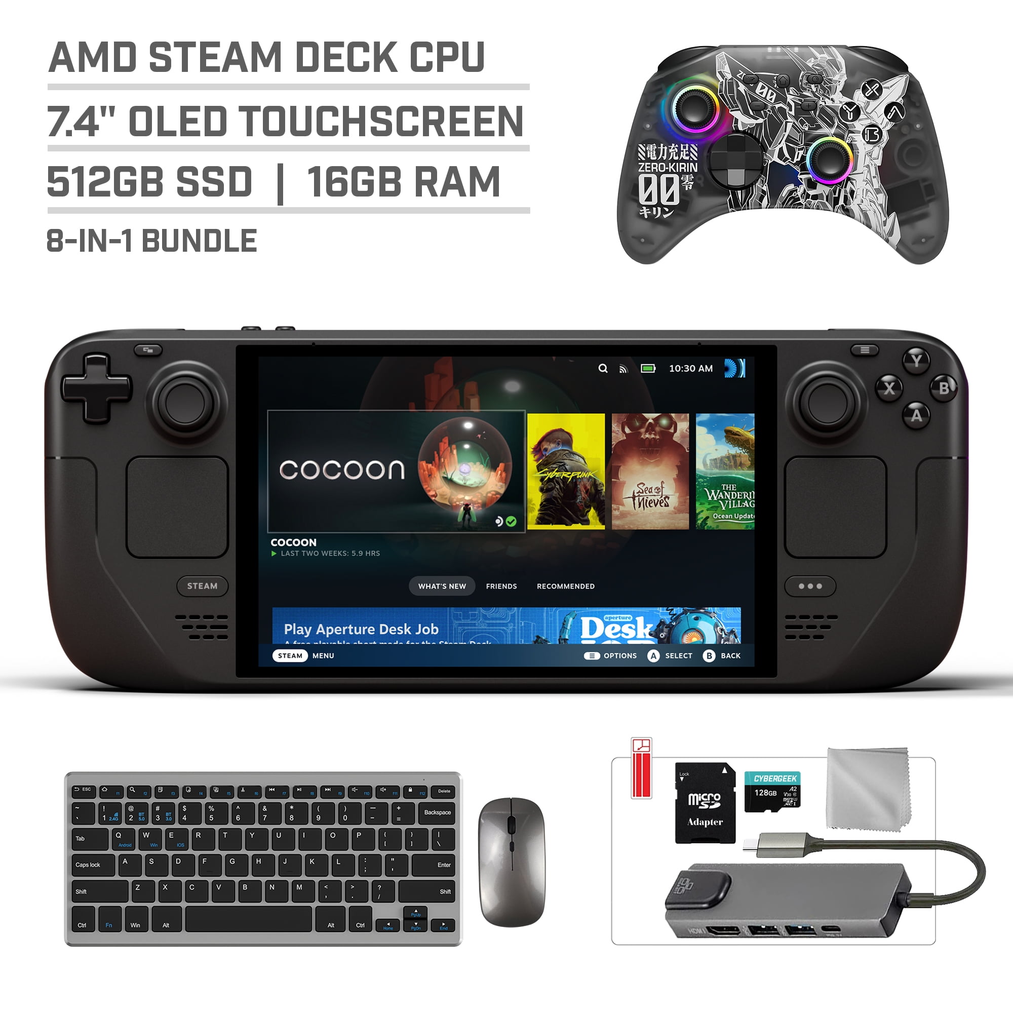 Valve Steam Deck OLED 512GB SSD Gaming Handheld 7.4-inch Touchscreen ...