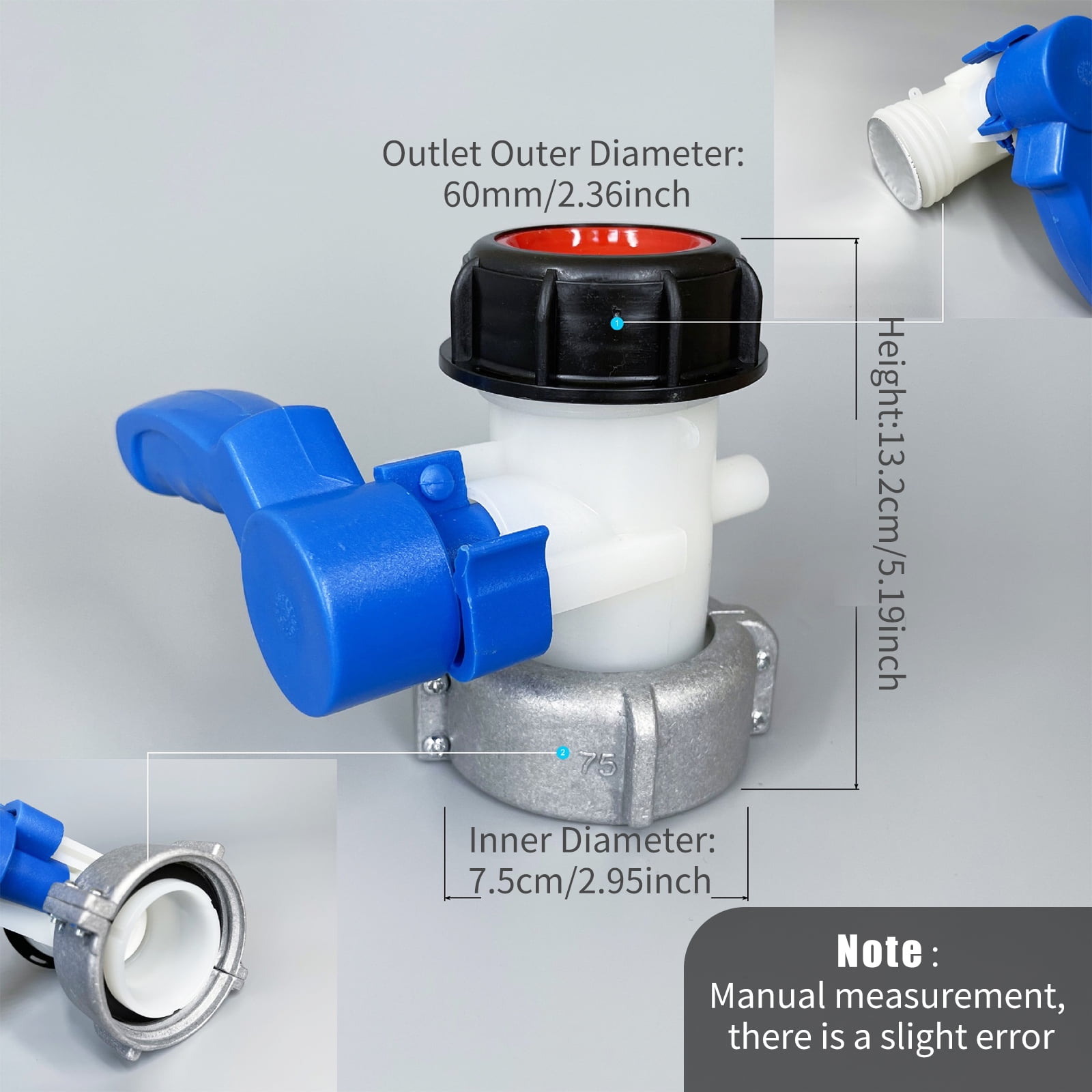 Valves,75mm Outlet Tap Oil Fuel Water Adapter Tap Adapter Oil Fuel Tap ...