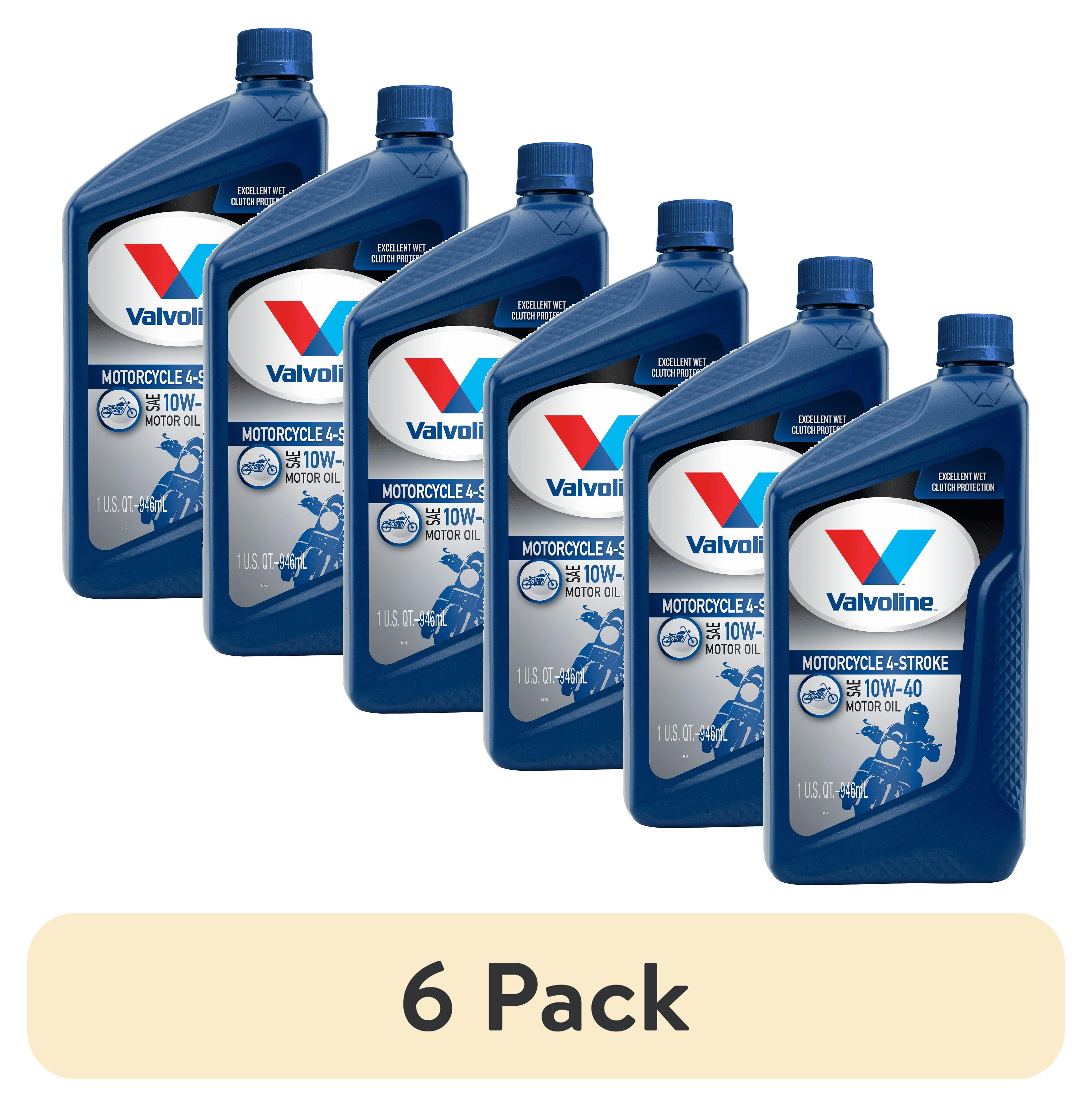 (6 pack) Valvoline 4-Stroke Motorcycle 10W-40 Conventional Motor Oil 1 ...