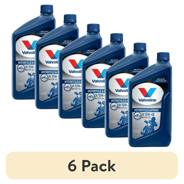 (6 pack) Valvoline 4-Stroke Motorcycle 10W-40 Conventional Motor Oil 1 ...
