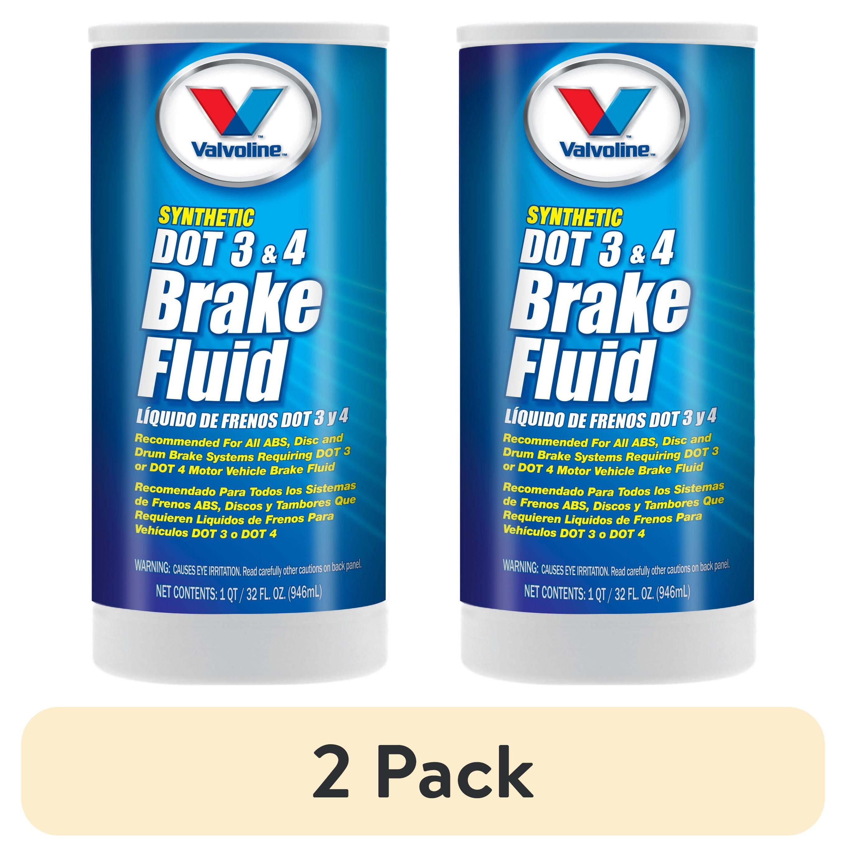 (2 pack) Valvoline 601458 Synthetic DOT 3 & DOT 4 Brake Fluid, 32 oz – For Cars, Trucks & SUVs ...
