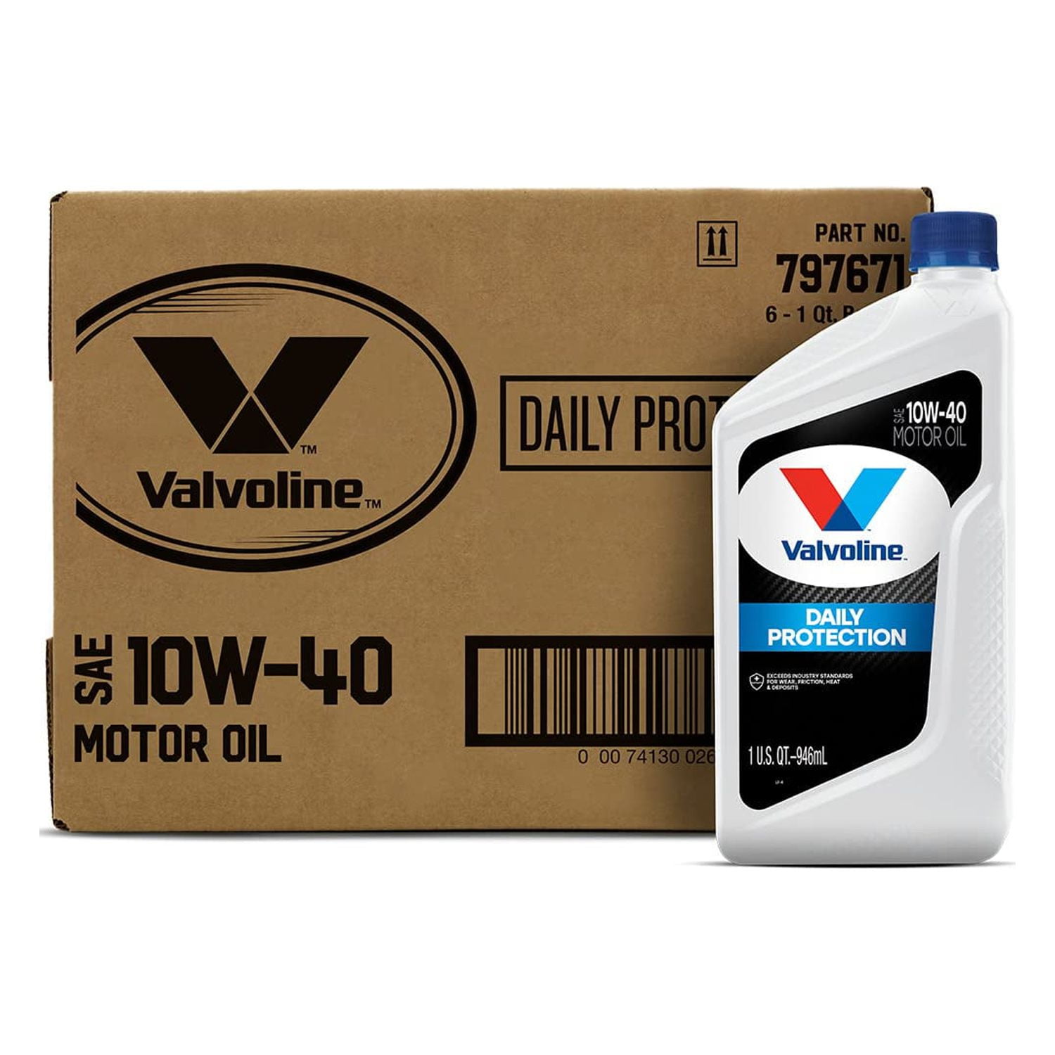 Valvoline Daily Protection 10W-40 Conventional Motor Oil 1 QT, Case of ...