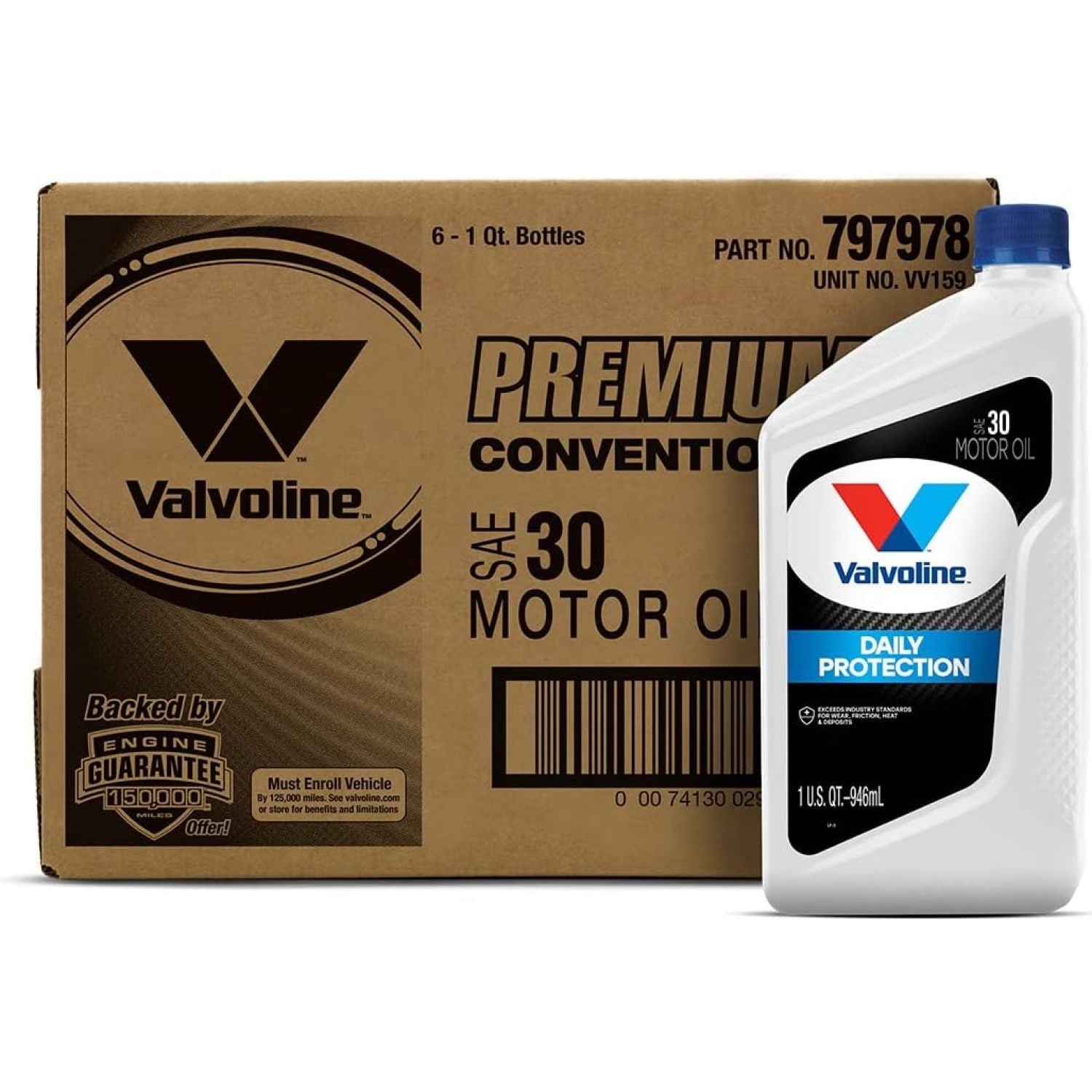 Valvoline Daily Protection SAE 30 Conventional Motor Oil 1 QT, Case of ...