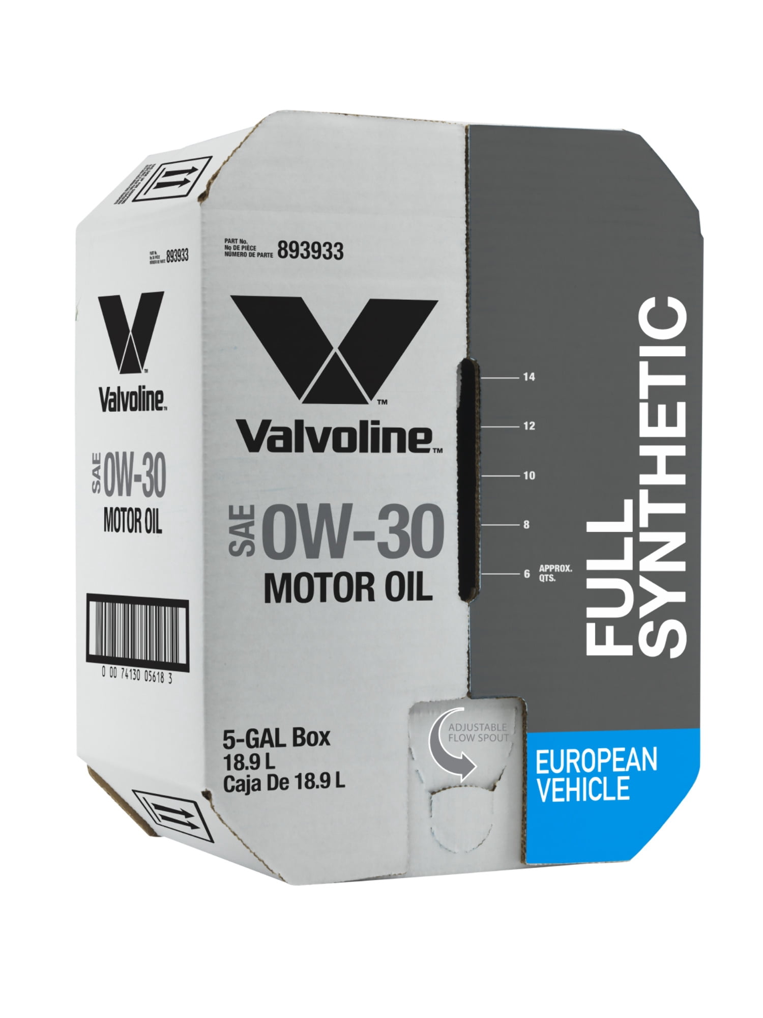 Valvoline European Vehicle Full Synthetic Motor Oil 0W-30 Bay Box (20 ...