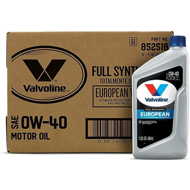 Valvoline European Vehicle Full Synthetic SAE 0W-40 Motor Oil 1 QT ...