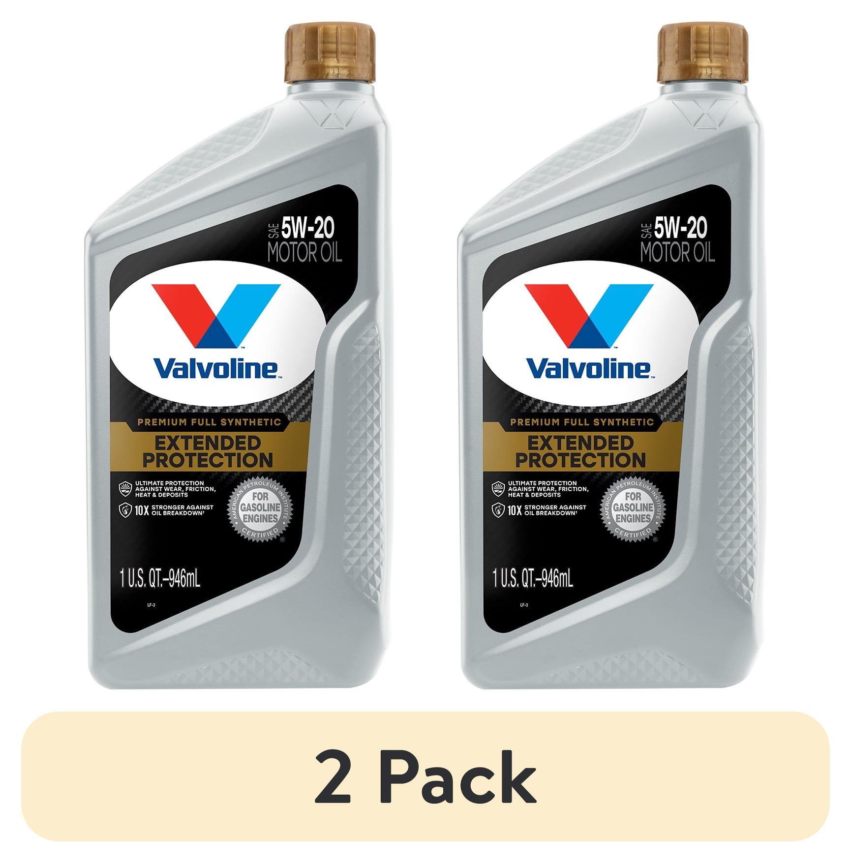 (2 pack) Valvoline Extended Protection Premium Full Synthetic 5W-20 Motor Oil 1 QT - Walmart.com