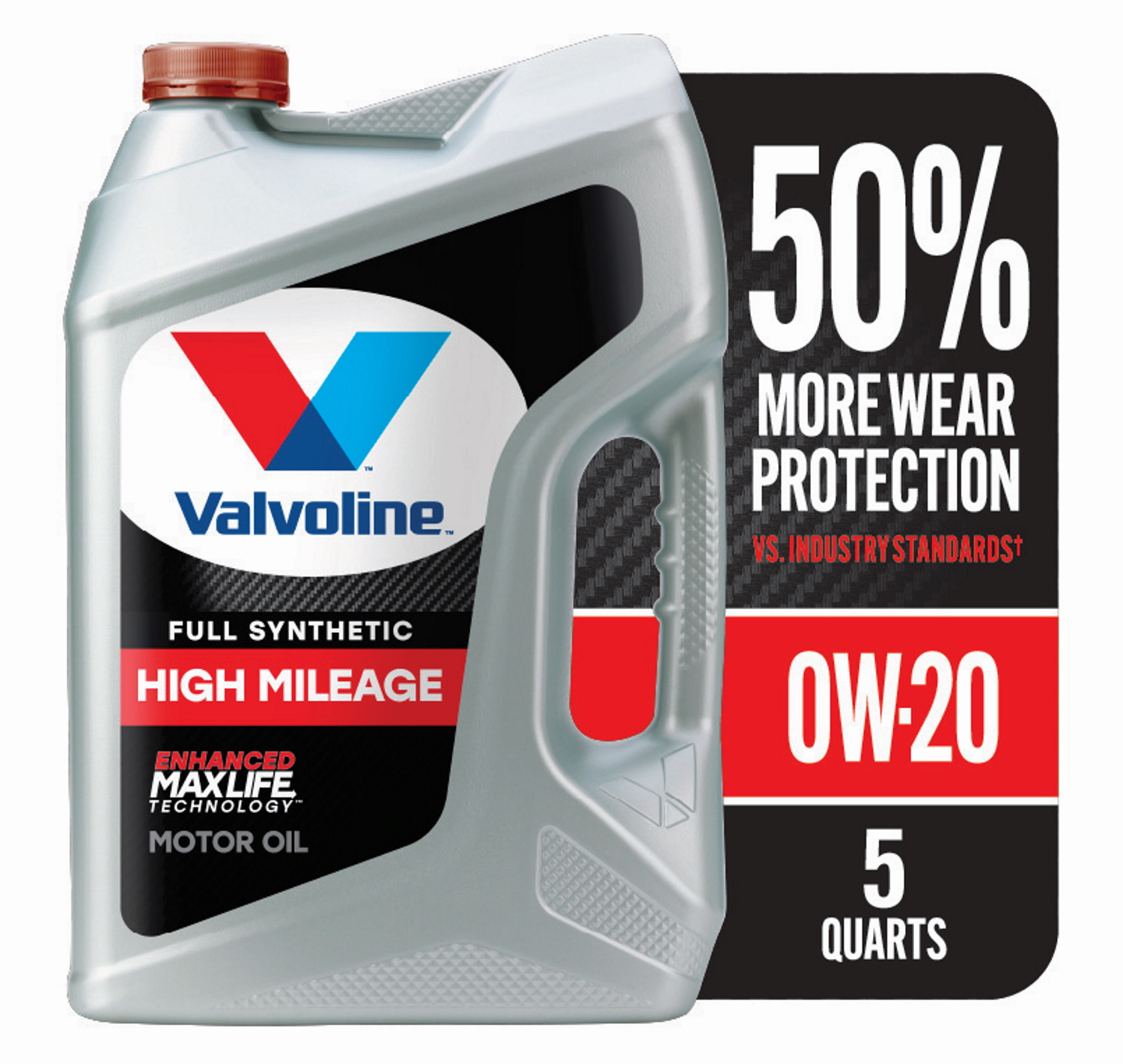 Valvoline High Mileage MaxLife 5W-20 Synthetic Blend Motor Oil 5 QT ...