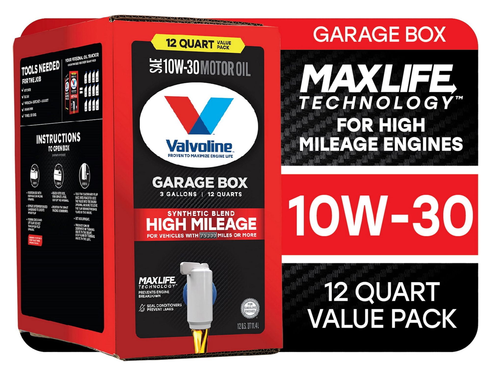 Free Shipping! Valvoline High Mileage MaxLife 10W-30 Synthetic Blend ...