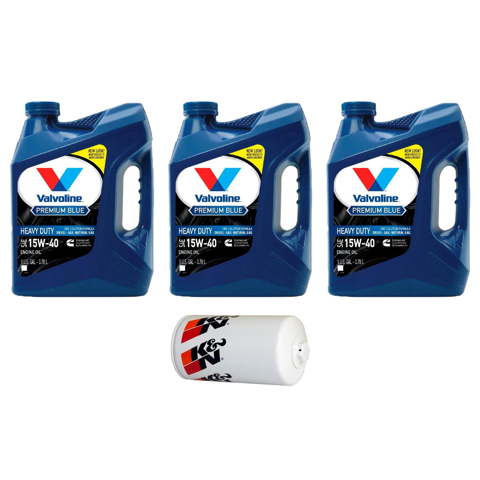 Valvoline Premium Blue Diesel Oil Change Kit, 15W-40, 3 Gallons for 5.9 ...