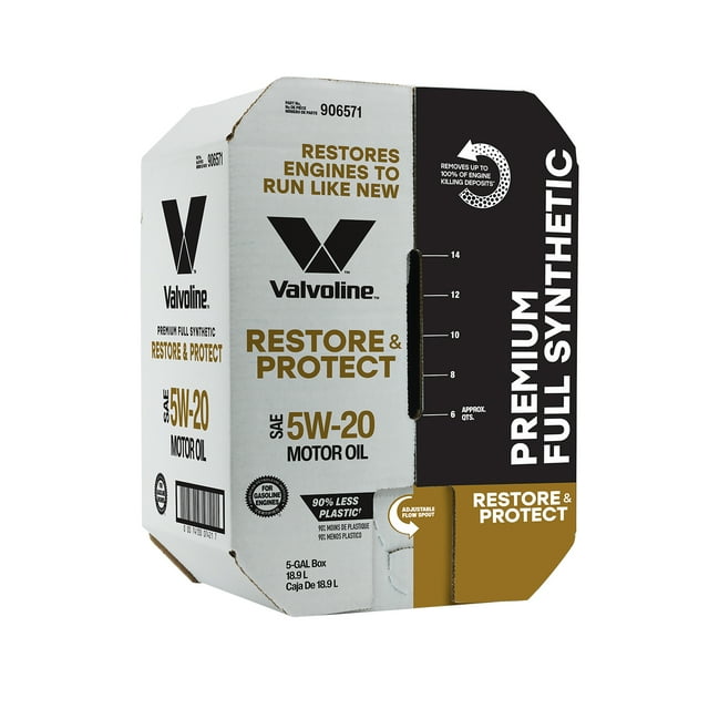 Valvoline Restore & Protect Full Synthetic Motor Oil 5W-20 5 GA Box ...