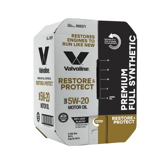 Valvoline Restore and Protect Full Synthetic Motor Oil 5W-20, 5 Gallon ...