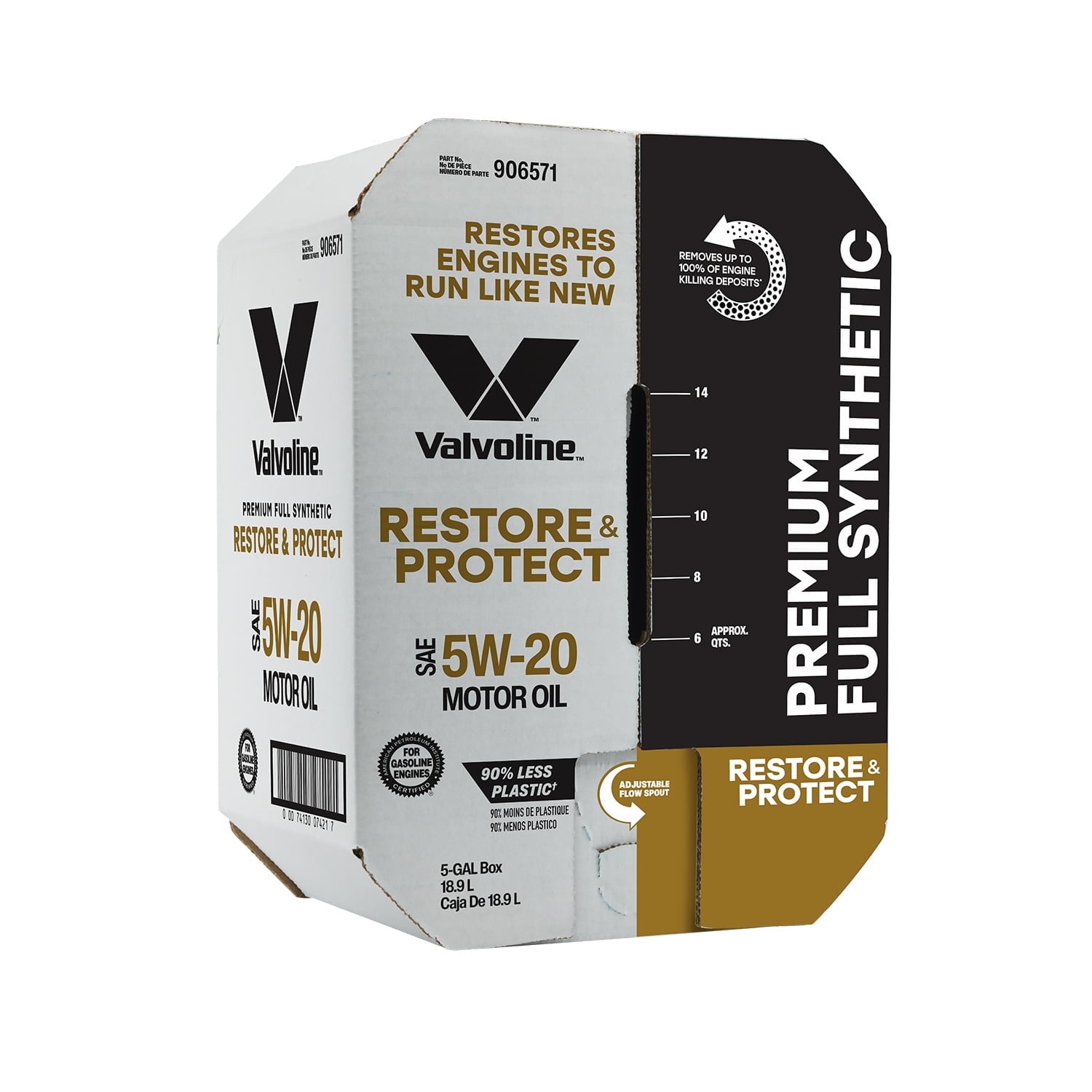 Valvoline Restore and Protect Full Synthetic Motor Oil 5W-20, 5 Gallon ...