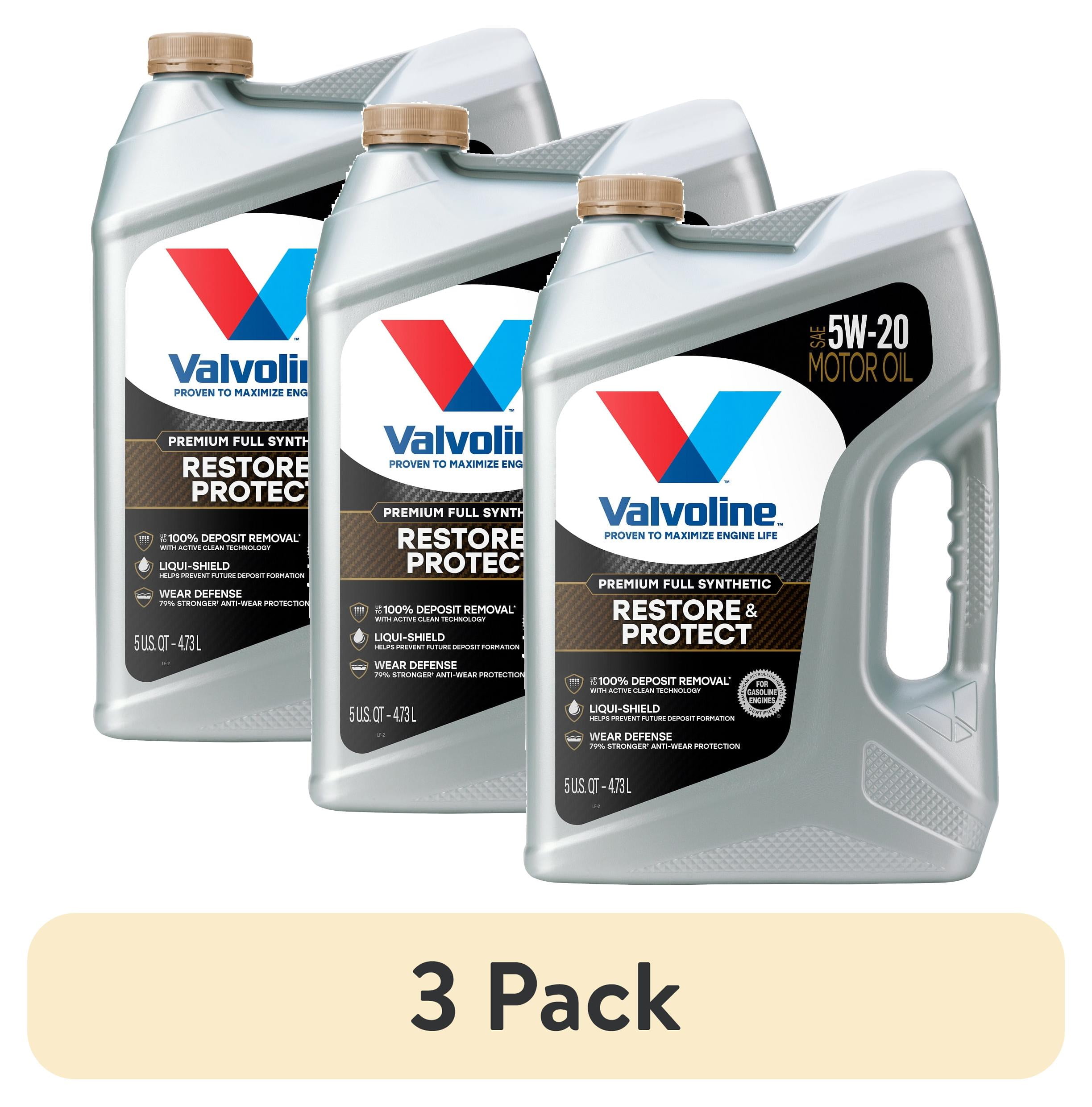 (3 pack) Valvoline Restore & Protect Full Synthetic Motor Oil 5W-20 - Walmart.com