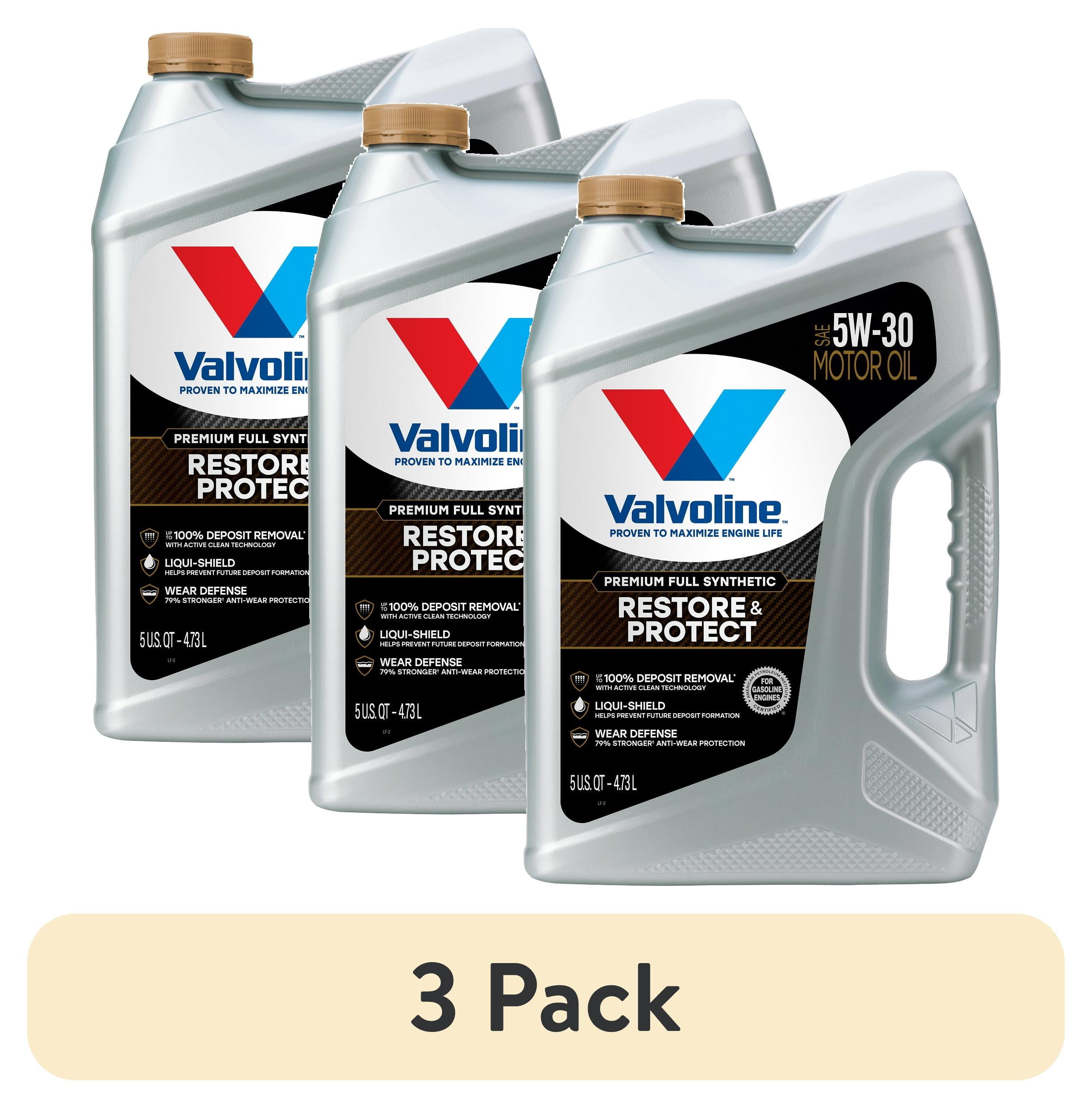 (3 pack) Valvoline Restore Protect Full Synthetic Motor Oil SAE 5W-30 ...