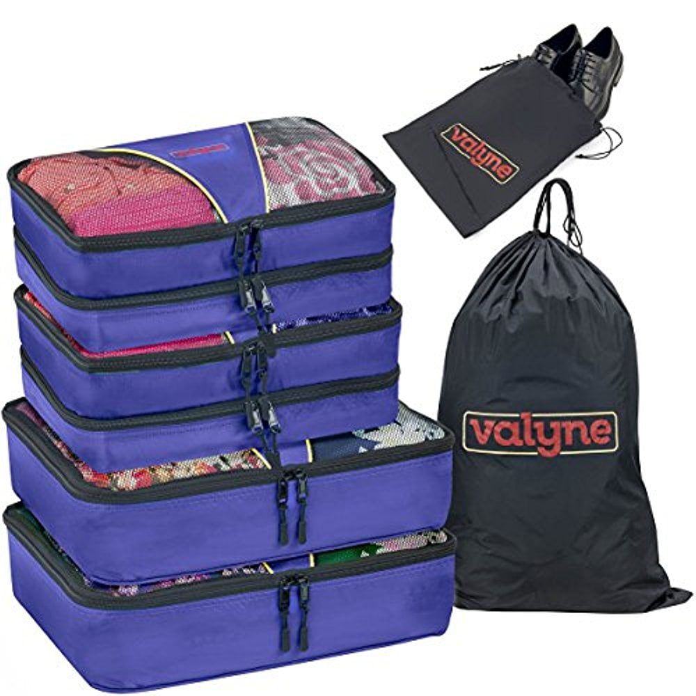Valyne Mesh Nylon 6-pcs Packing Cubes Set, Travel Accessories Luggage ...