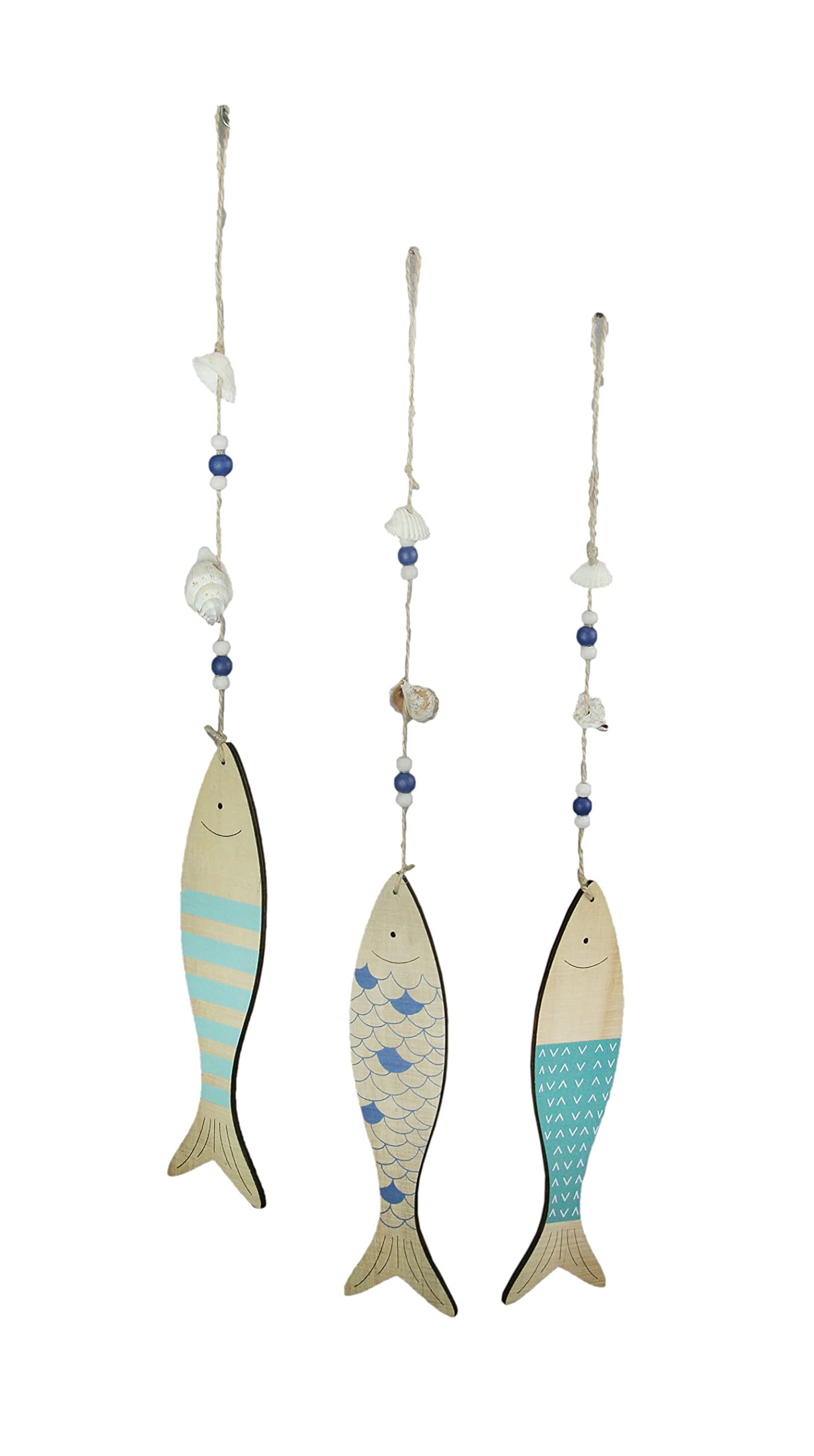 Valyria LLC Transpac A6320 Wood Hanging Fish Decor, Set of 3 - Walmart.com