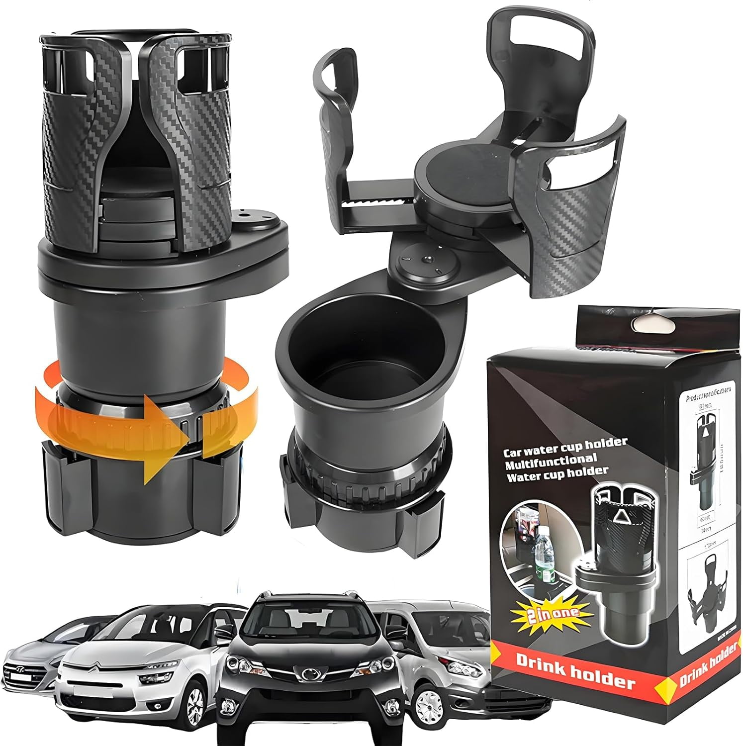 Valza Cup Holder Expander 3 in 1 Universal Car Cupholder Adapter ...