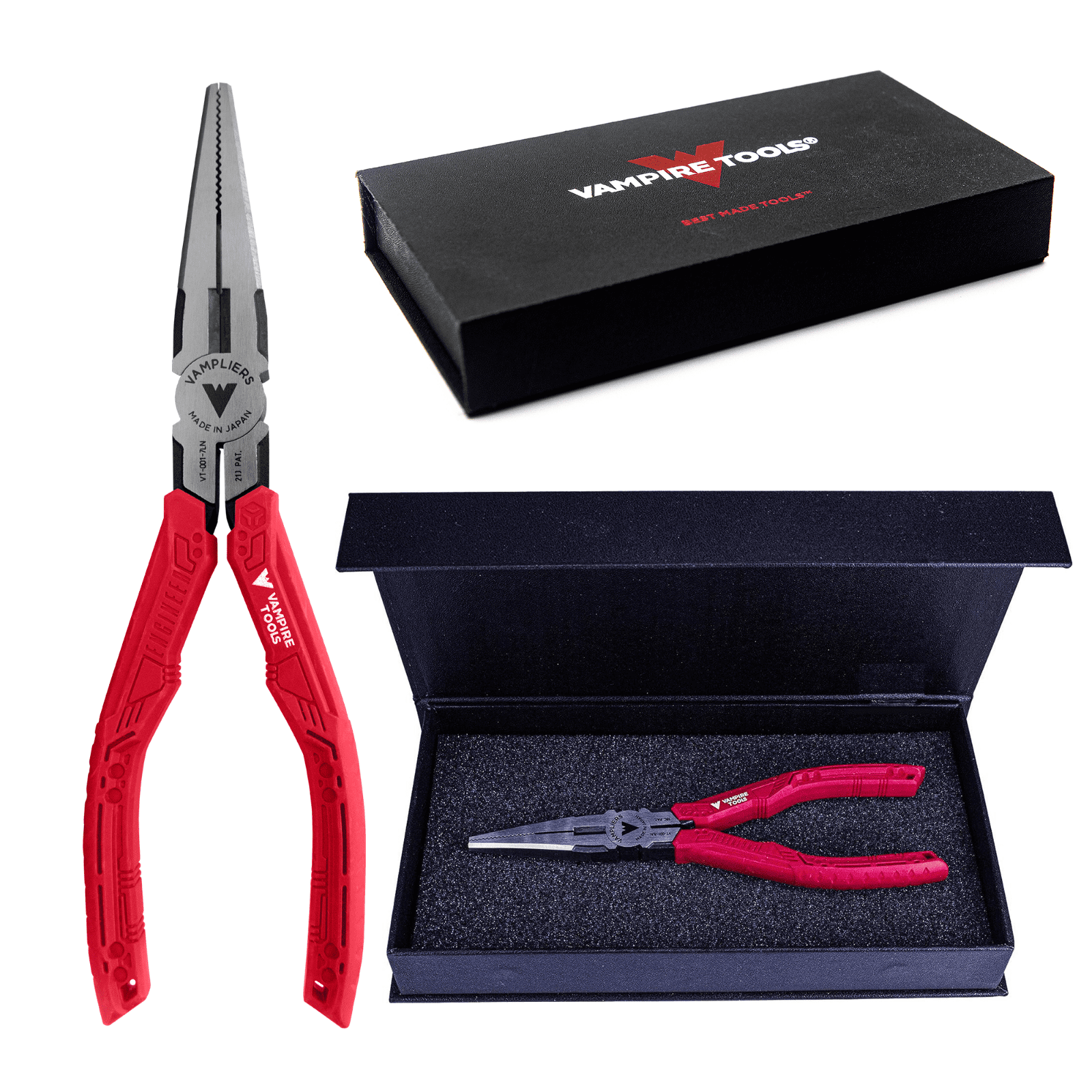 VamPLIERS VT-001-7LNGS 7.5" Long Nose Pliers, Screw Removal Pliers, Tools Gift, Stripped Screw ...