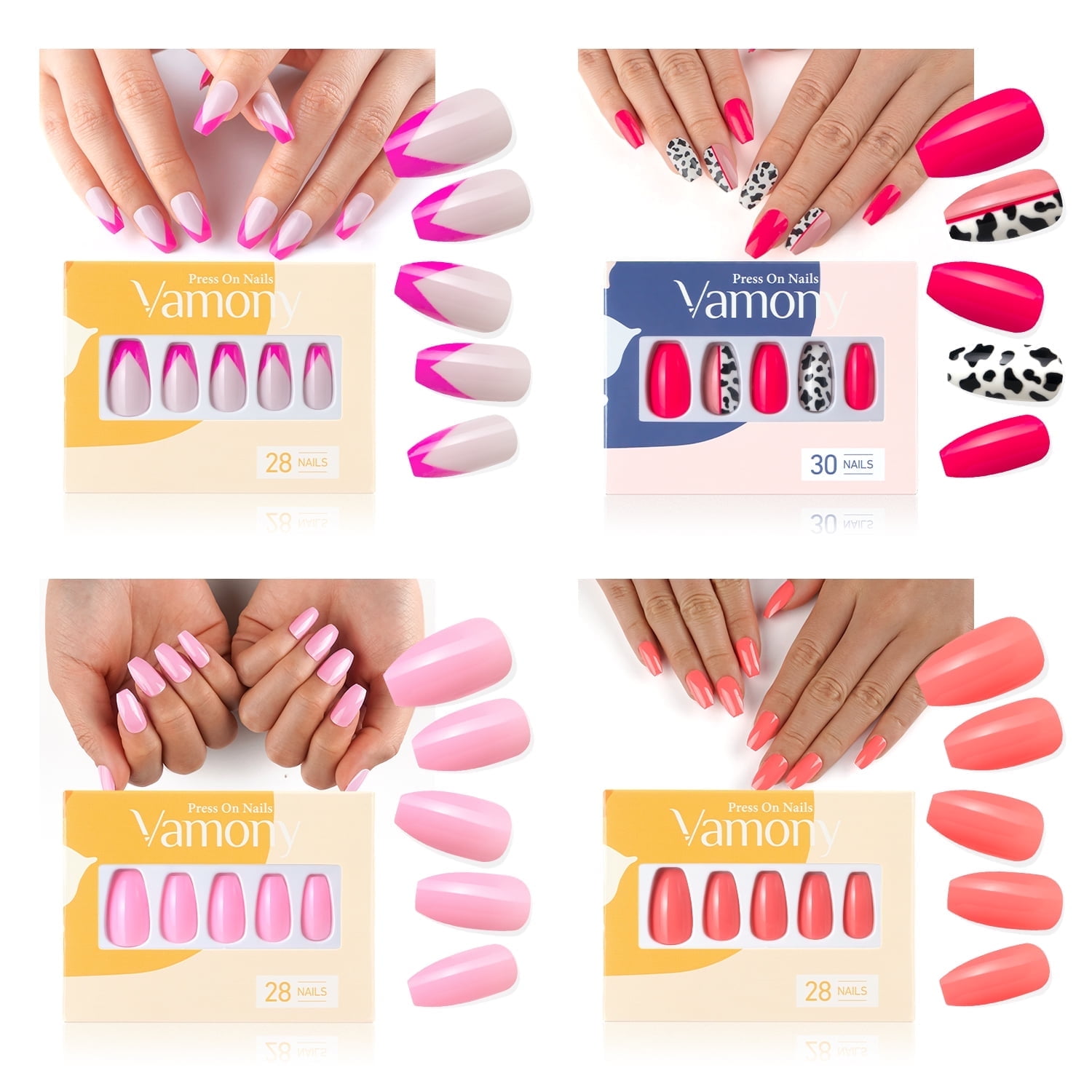 Walmart Black Friday Deals 2025 Vamony 112 Pcs Press on Nails, Short ...