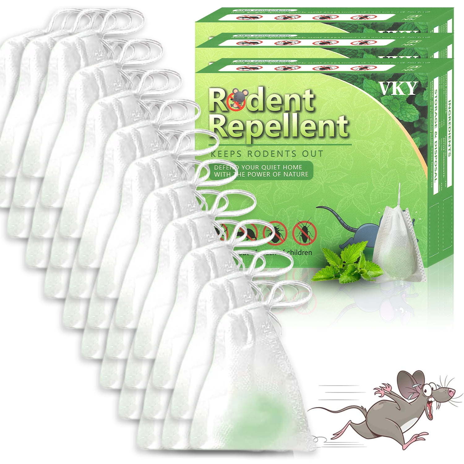 Vamoo Rodent Repellent Pouches(30 Pcs), Mice Repellent Indoor, Repell ...