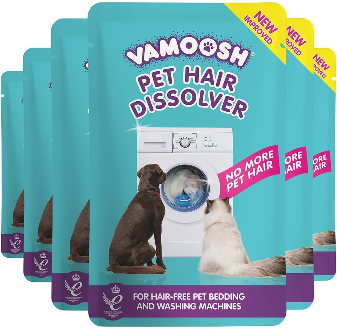 Vamoosh Pet Hair Dissolver for Laundry, 6x3.5oz (2 Boxes), Pet Hair ...