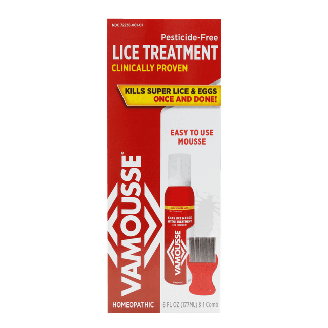 Vamousse Lice Treatment Mousse for Kids & Adults, Kills Super Lice ...